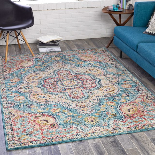 Mark&Day Area Rugs, 5x7 Lola Traditional Sky Blue Area Rug (5'3" x 7'6 ...