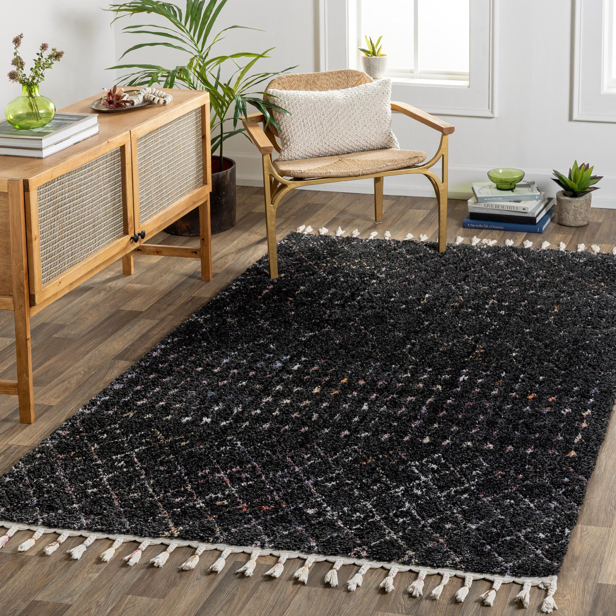 Mark&Day Area Rugs, 5x7 Milia Global Black Area Rug (5'3" x 7 ...