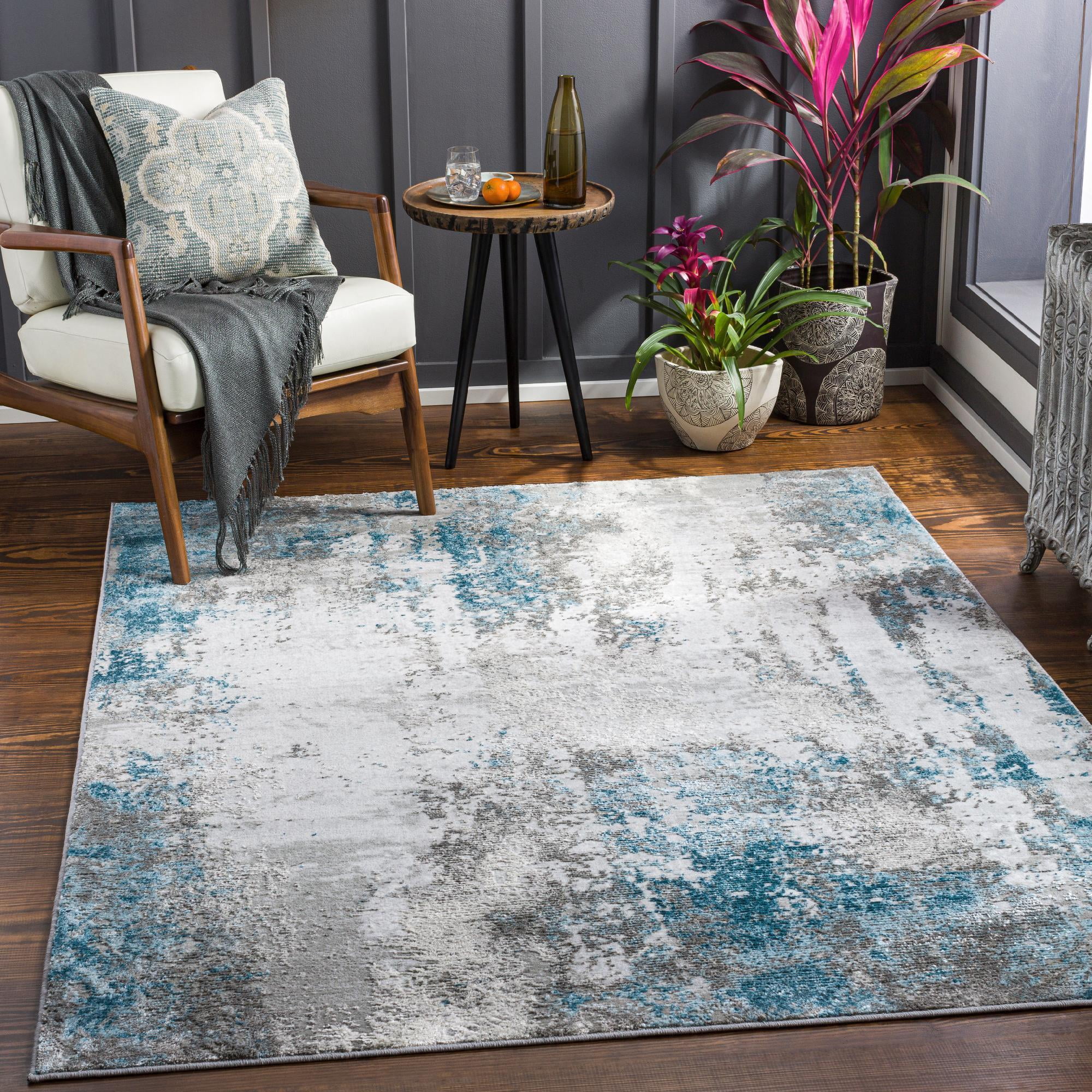 Mark&Day Area Rugs, 5x7 New Windsor Modern Teal Area Rug (5'3" x 7 ...