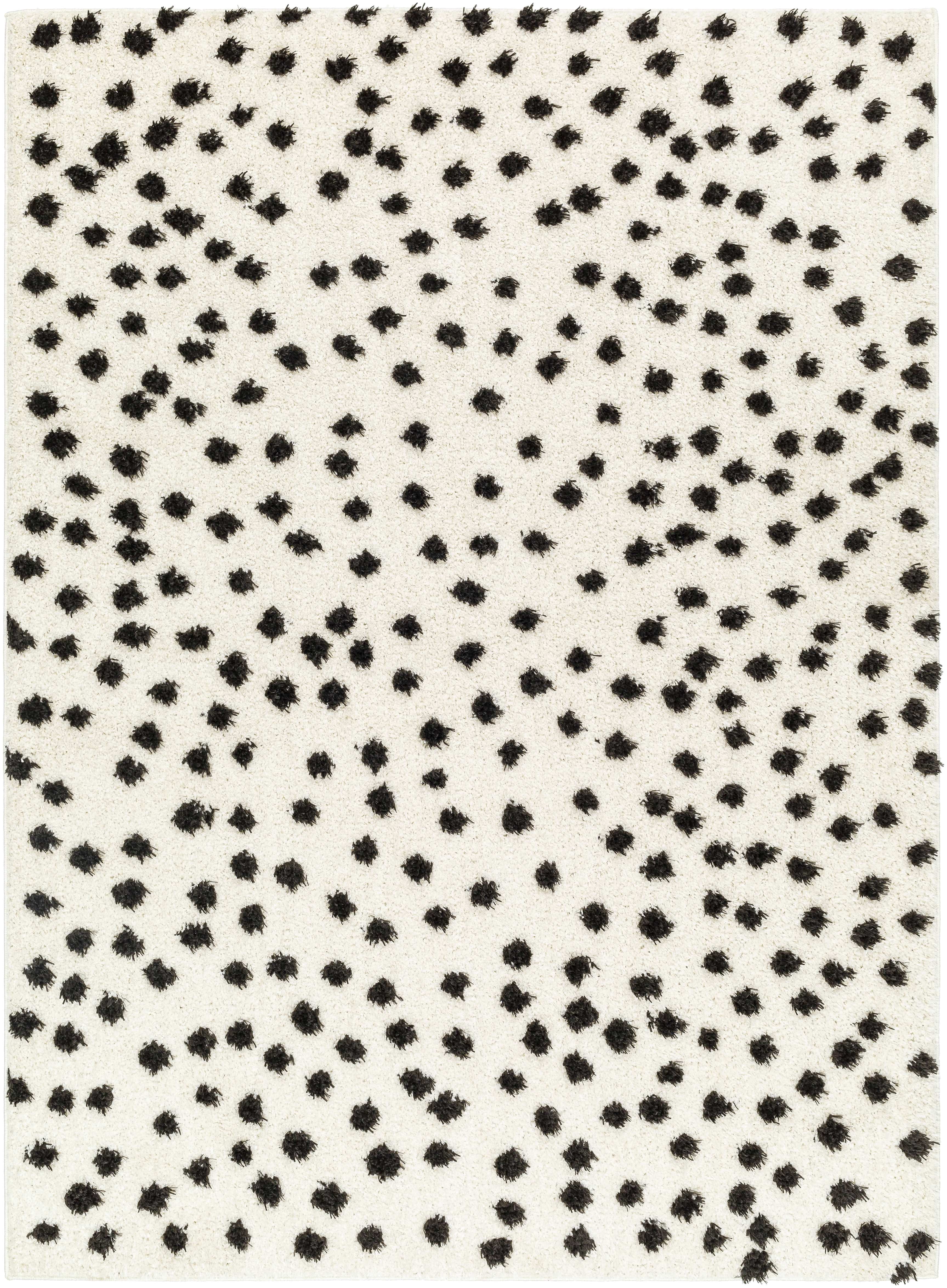 Mark&Day Area Rugs, 5x7 Nyisha Modern Shag Black/Ivory Area Rug, Beige ...