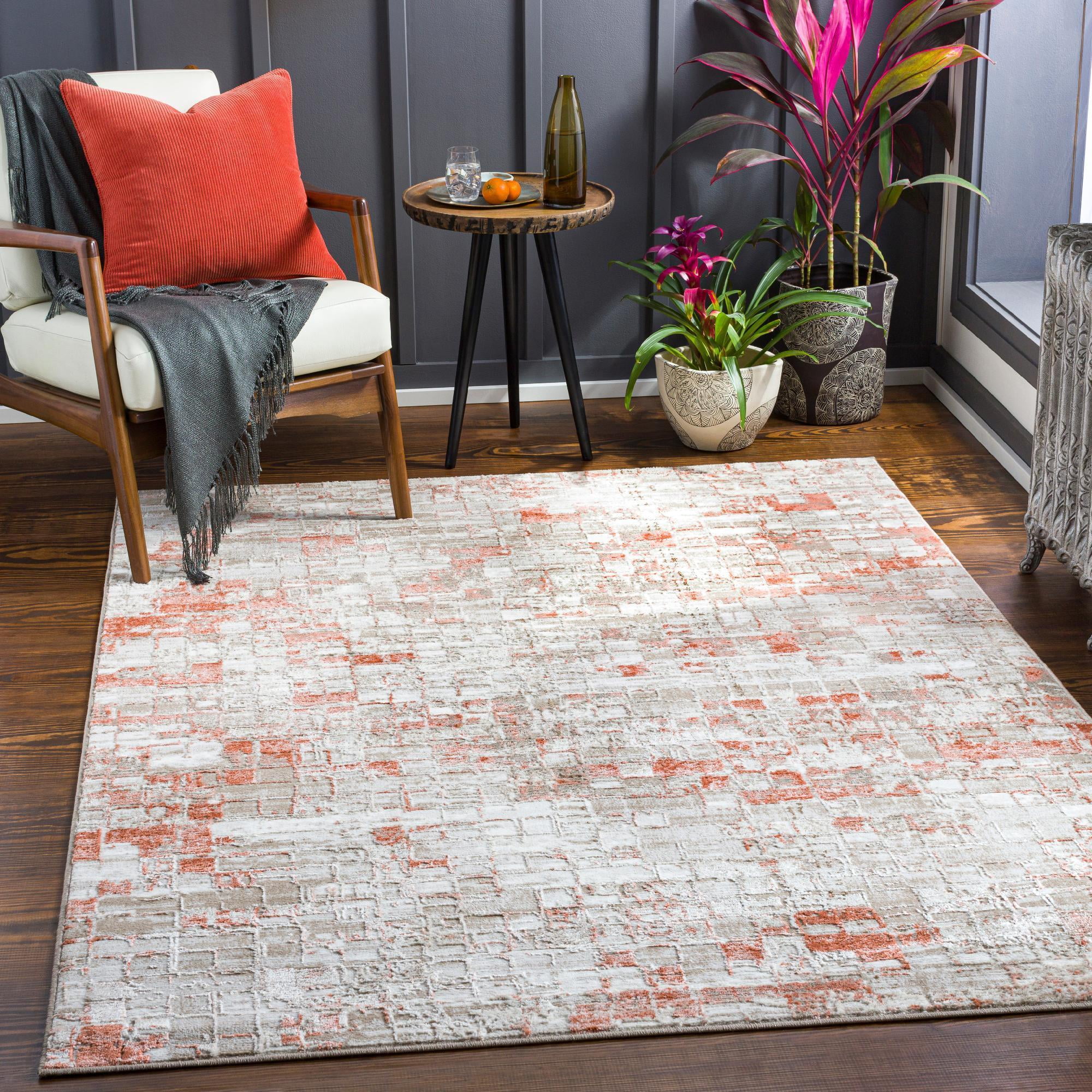 Mark&Day Area Rugs, 5x7 Ozgur Modern Dusty Coral Area Rug (5'3" x 7 ...