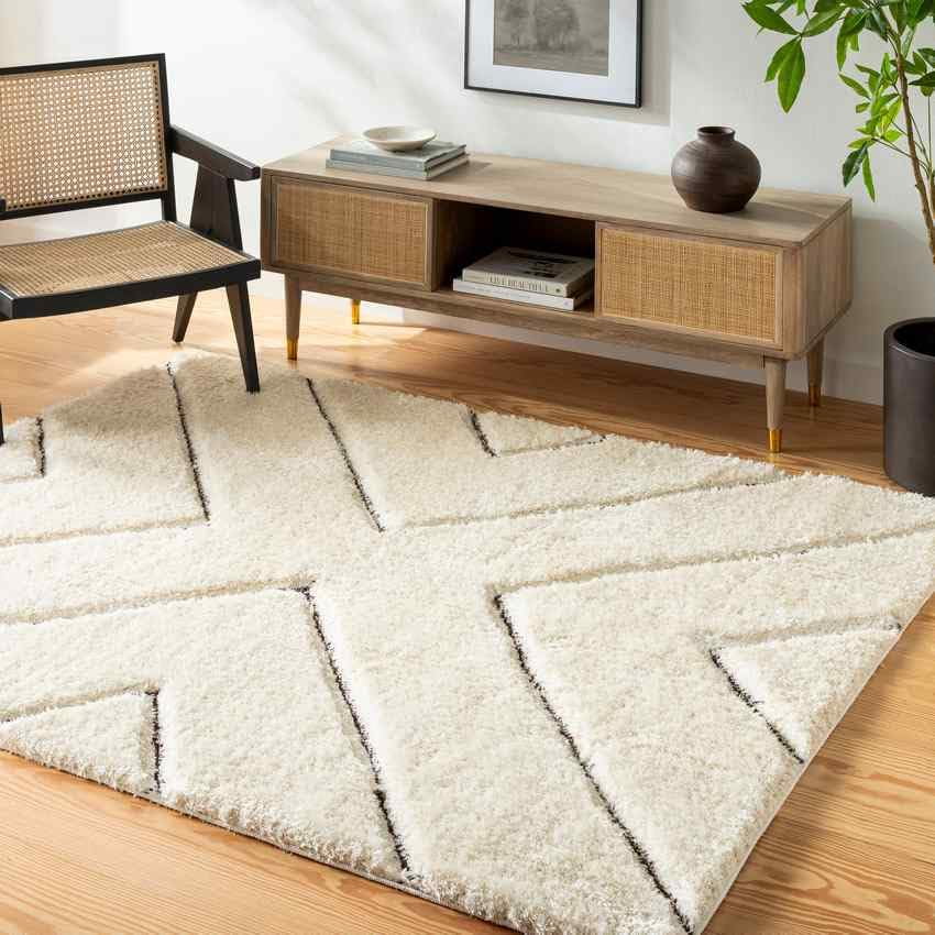 Mark&Day Area Rugs, 5x7 Settlers Modern Shag Light Beige Area Rug ...