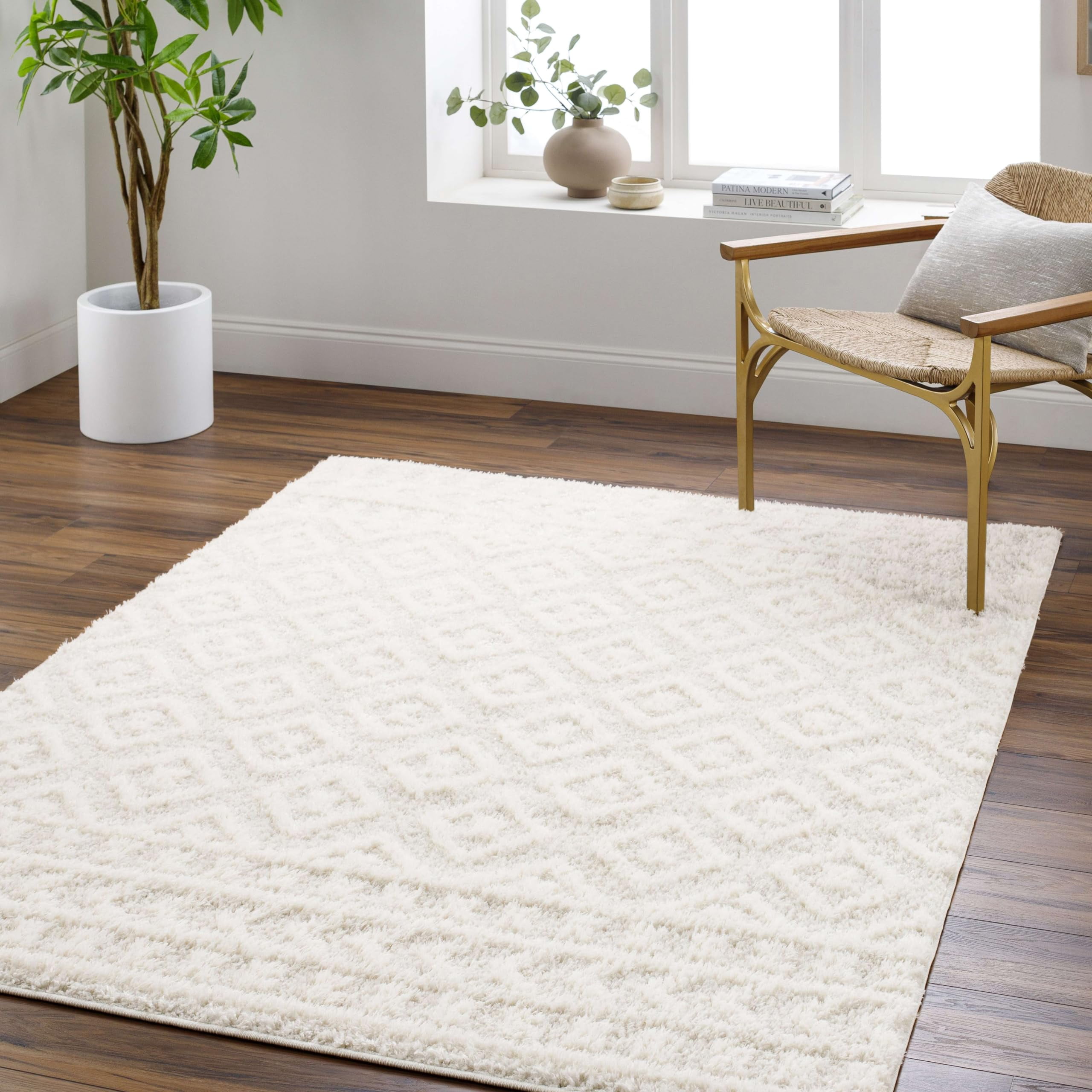 Mark&Day Area Rugs, 5x7 Shatora Modern Shag Light Beige Area Rug, Beige ...