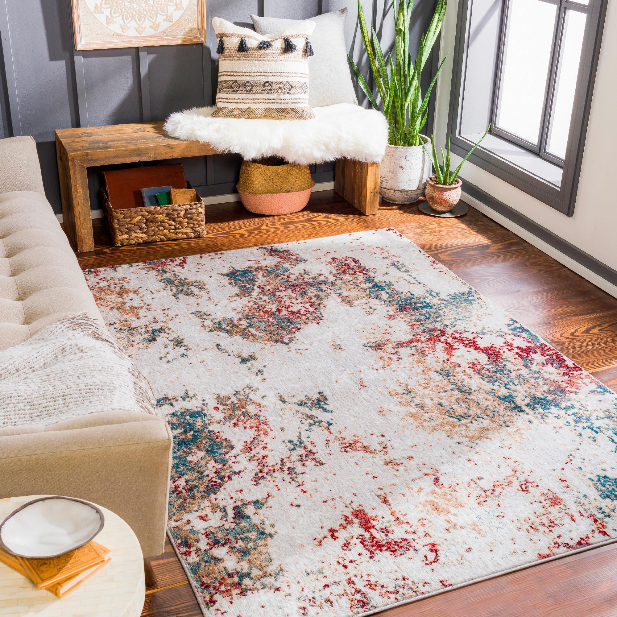 Mark&Day Area Rugs, 5x7 St Libory Modern Light Gray Area Rug, White ...