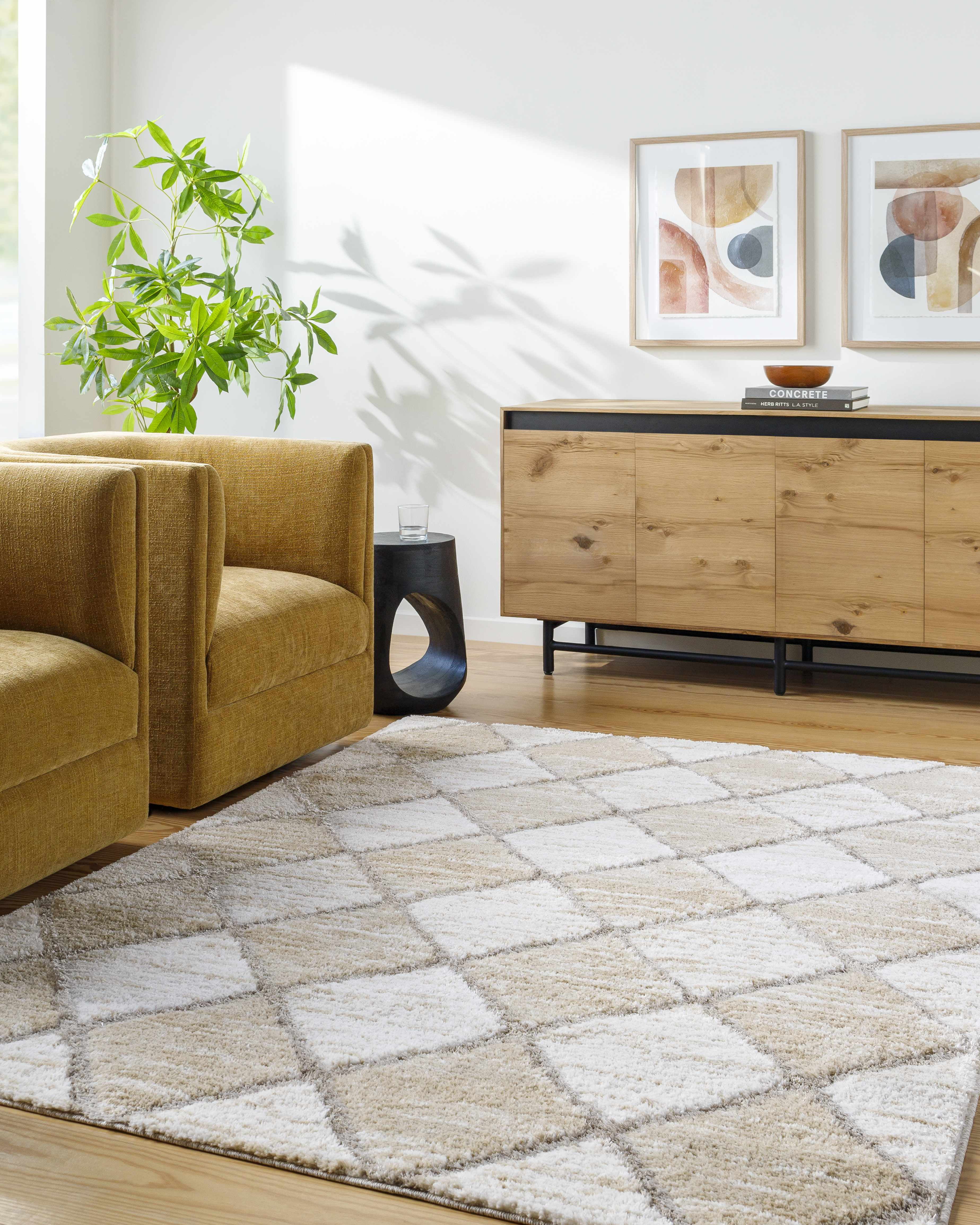 Mark&Day Area Rugs, 5x7 Tenesia Global Dark Brown Area Rug (5'3" x 7 ...