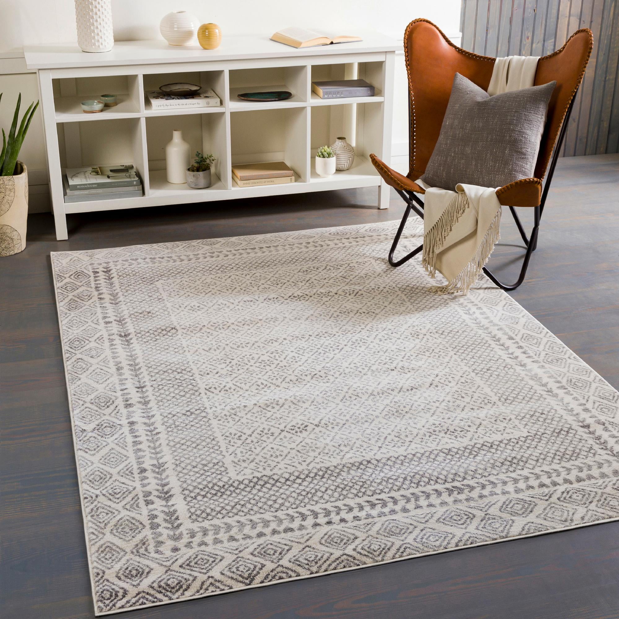 Mark&Day Area Rugs, 5x7 Voorst Global Light Gray Area Rug (5'3" x 7'1 ...