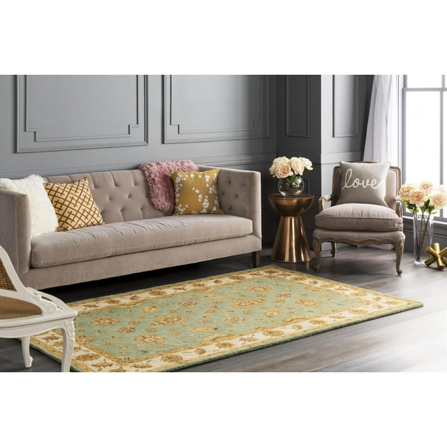 Mark&Day Area Rugs, 5x8 Malakoff Traditional Dark Green Area Rug (5' x ...