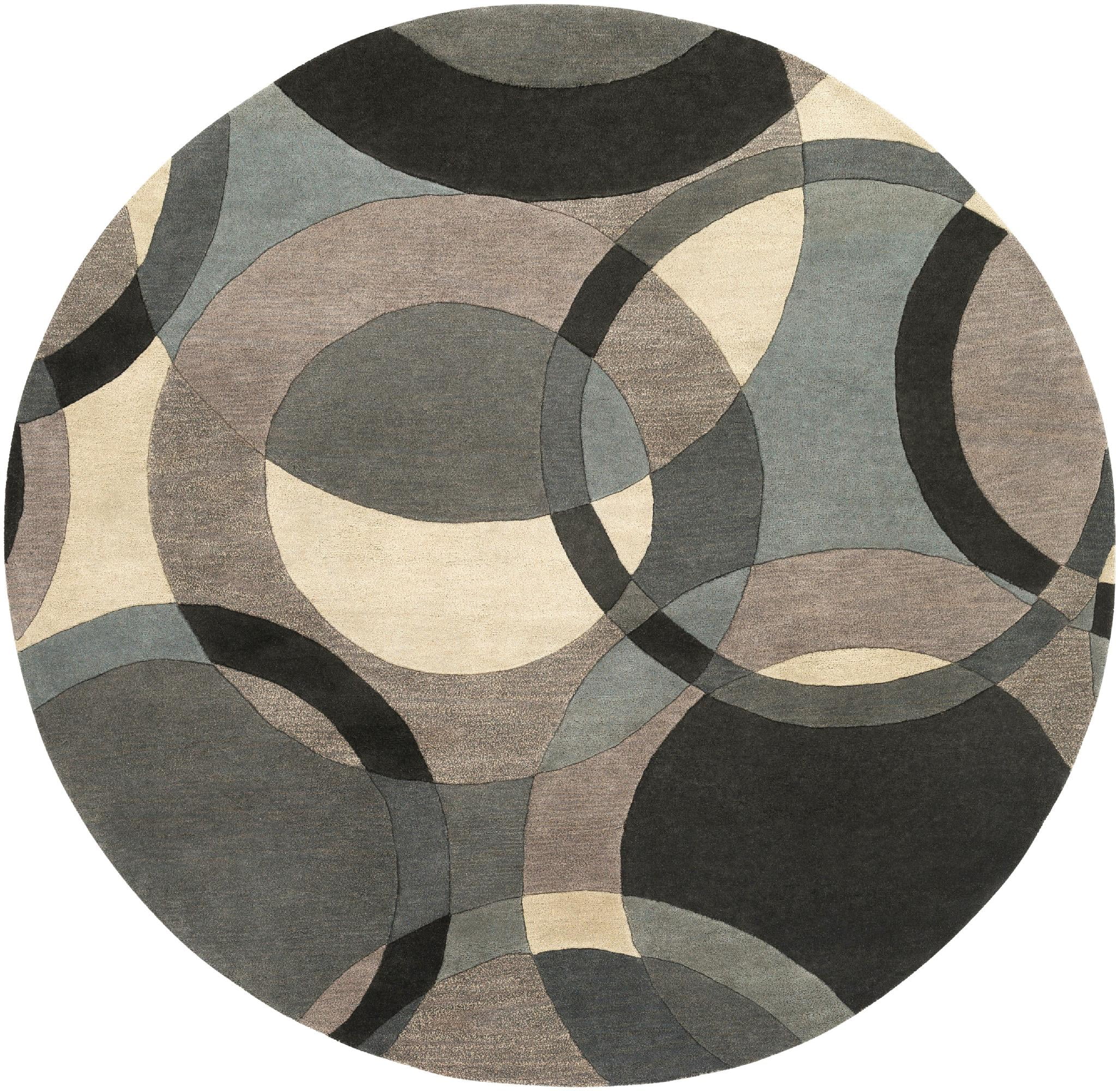 Mark&Day Area Rugs, 6ft Round Besancon Modern Khaki Area Rug (6' Round ...