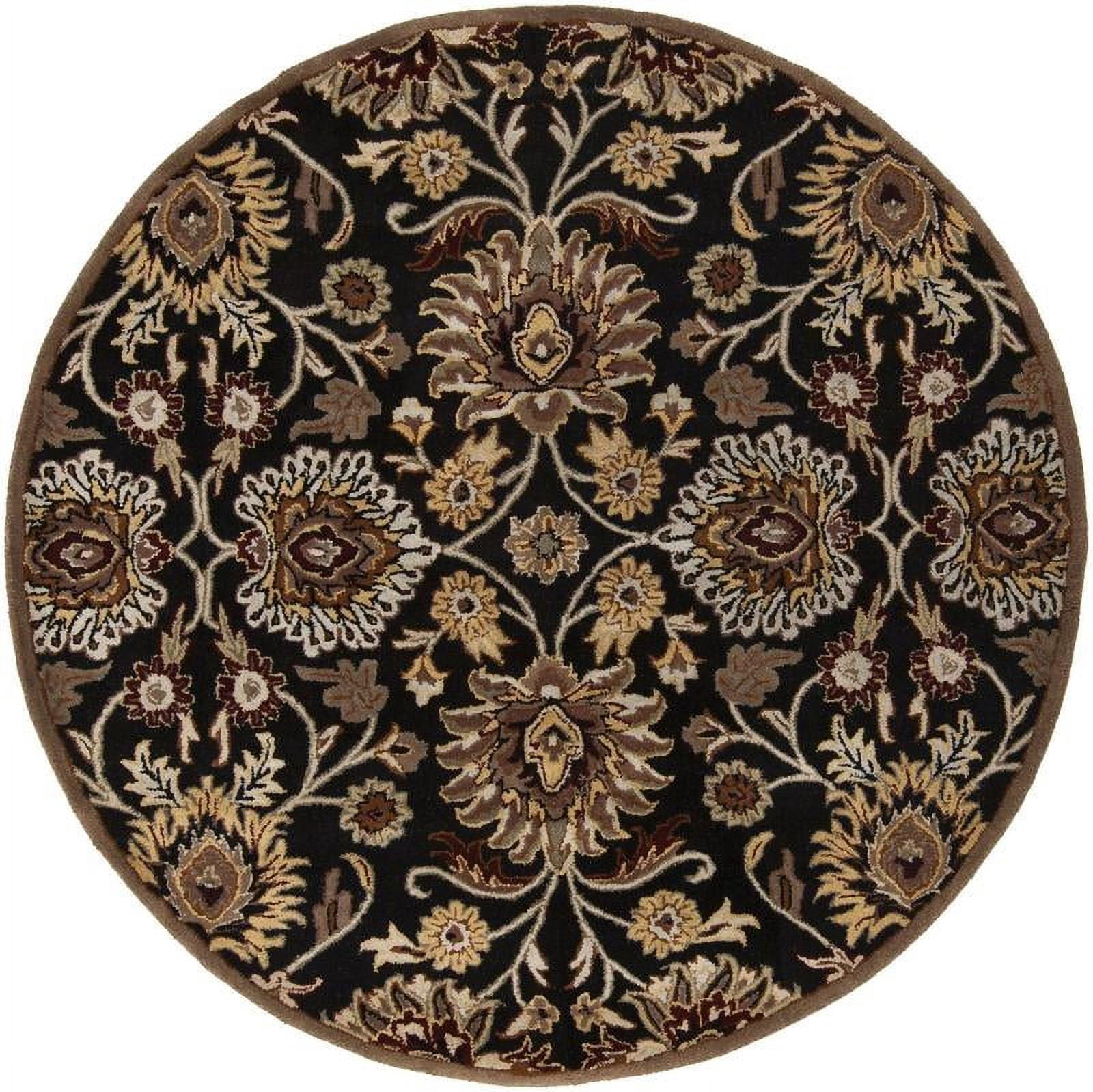 Mark&Day Wool Rugs, 6ft Round Eckville Traditional Black Area Rug ...