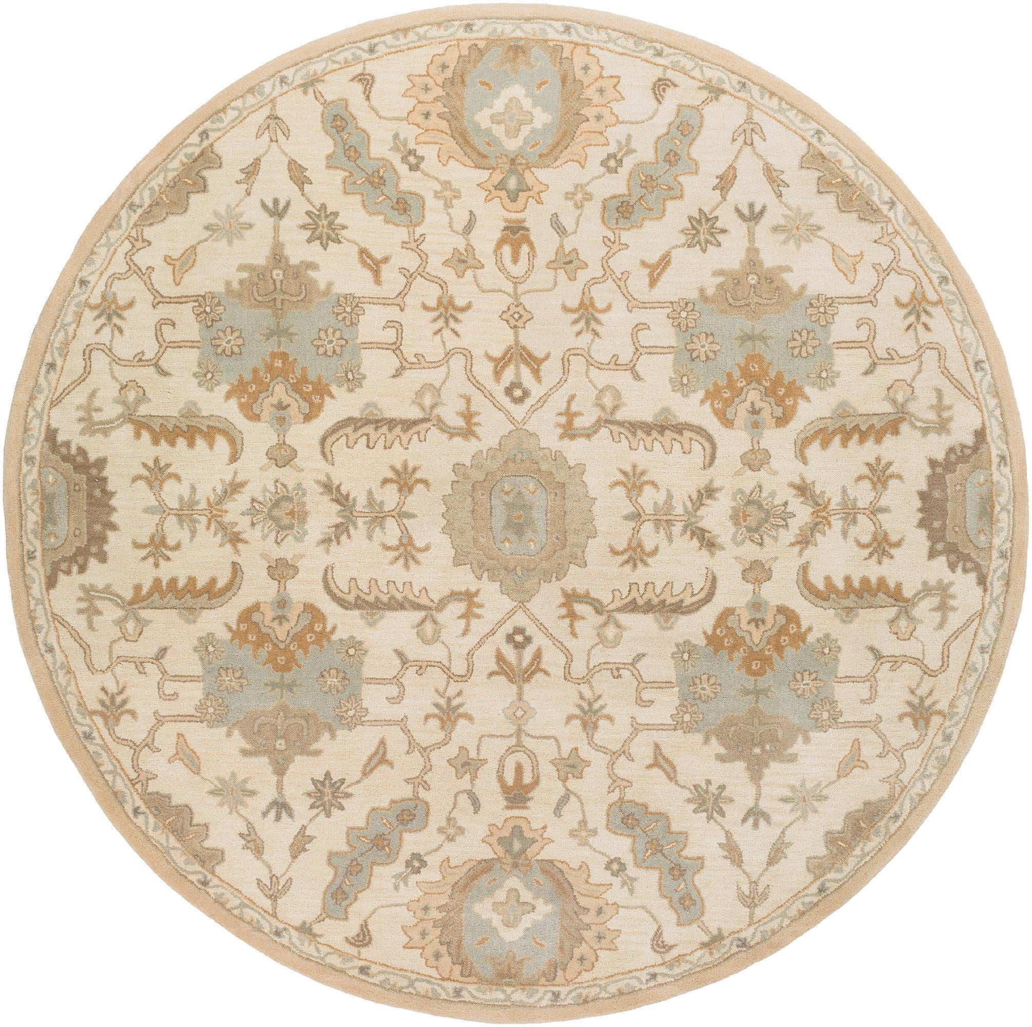 Mark&Day Area Rugs, 6ft Round Nackawic Traditional Beige Area Rug (6 ...