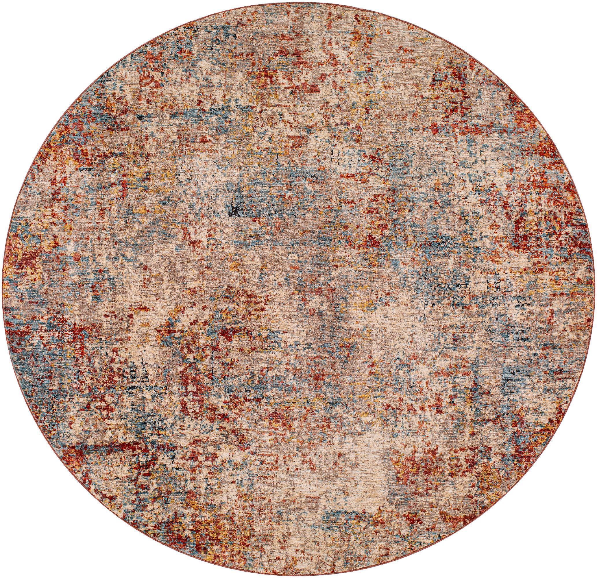 Mark&Day Area Rugs, 6ft Round Rul Modern Burnt Orange Area Rug (6'7 ...