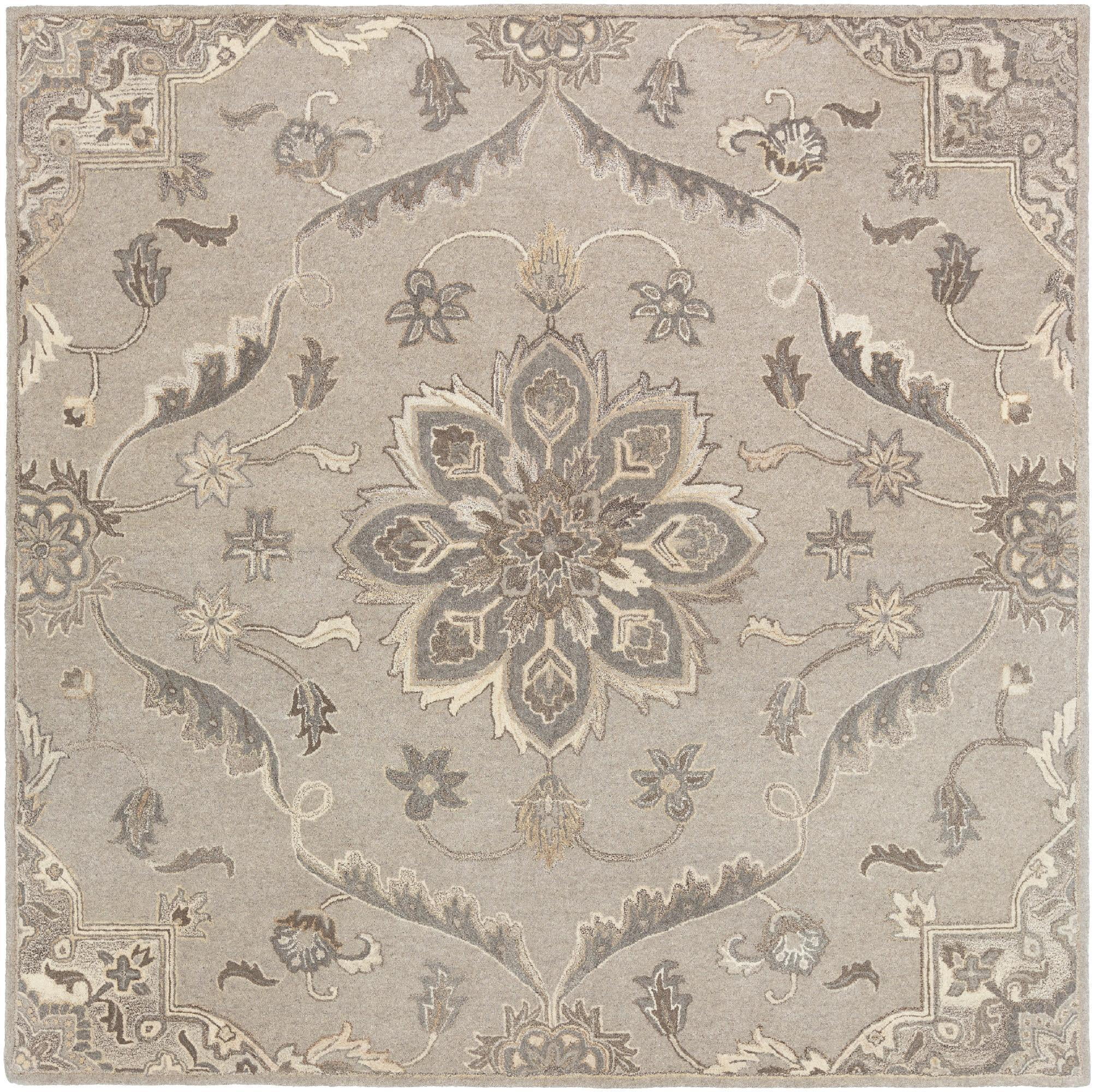 Mark&Day Area Rugs, 6x6 Carman Traditional Taupe Square Area Rug (6 ...