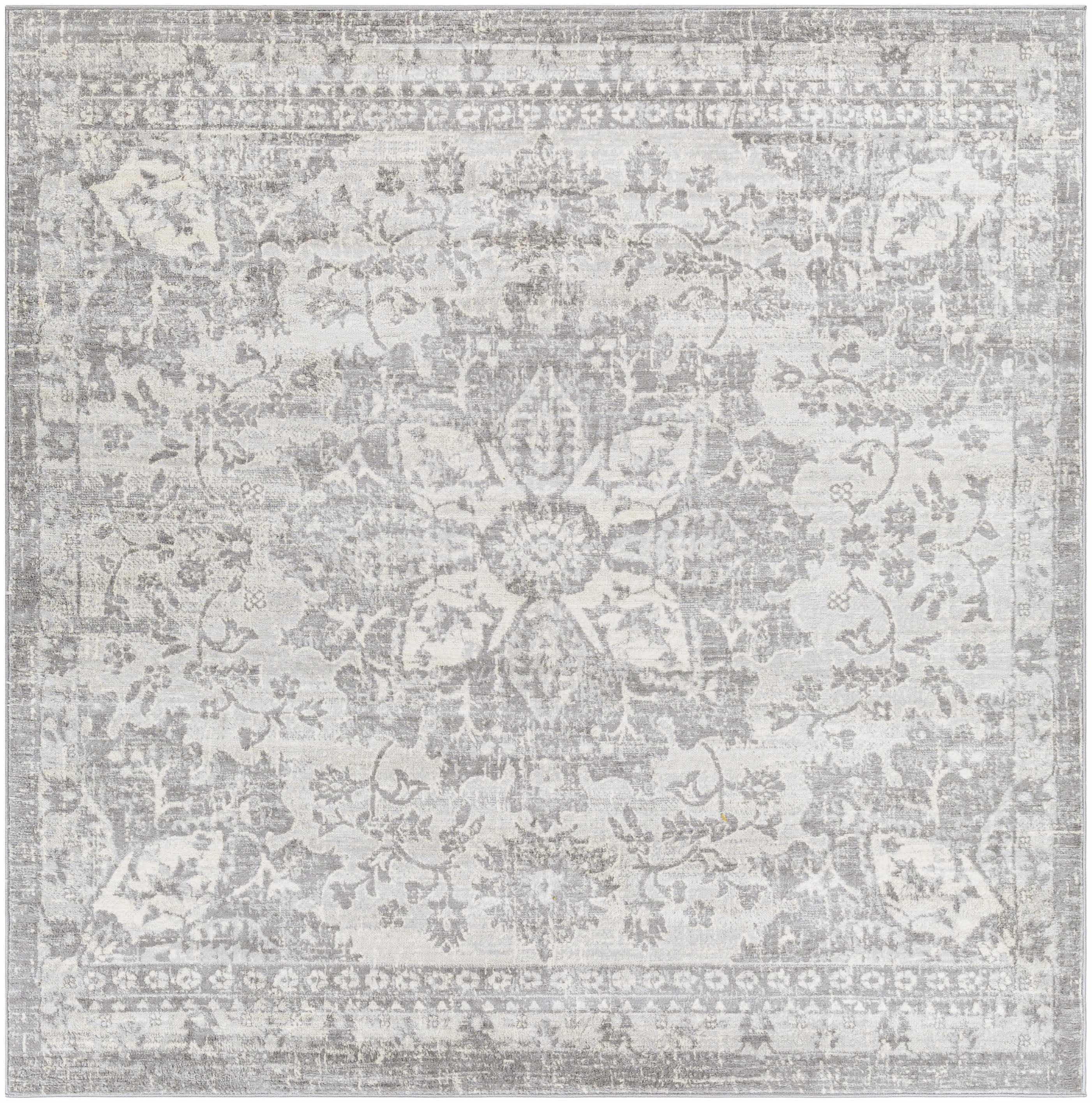 Mark&Day Area Rugs, 6x6 Clichy Traditional Medium Gray Square Area Rug ...