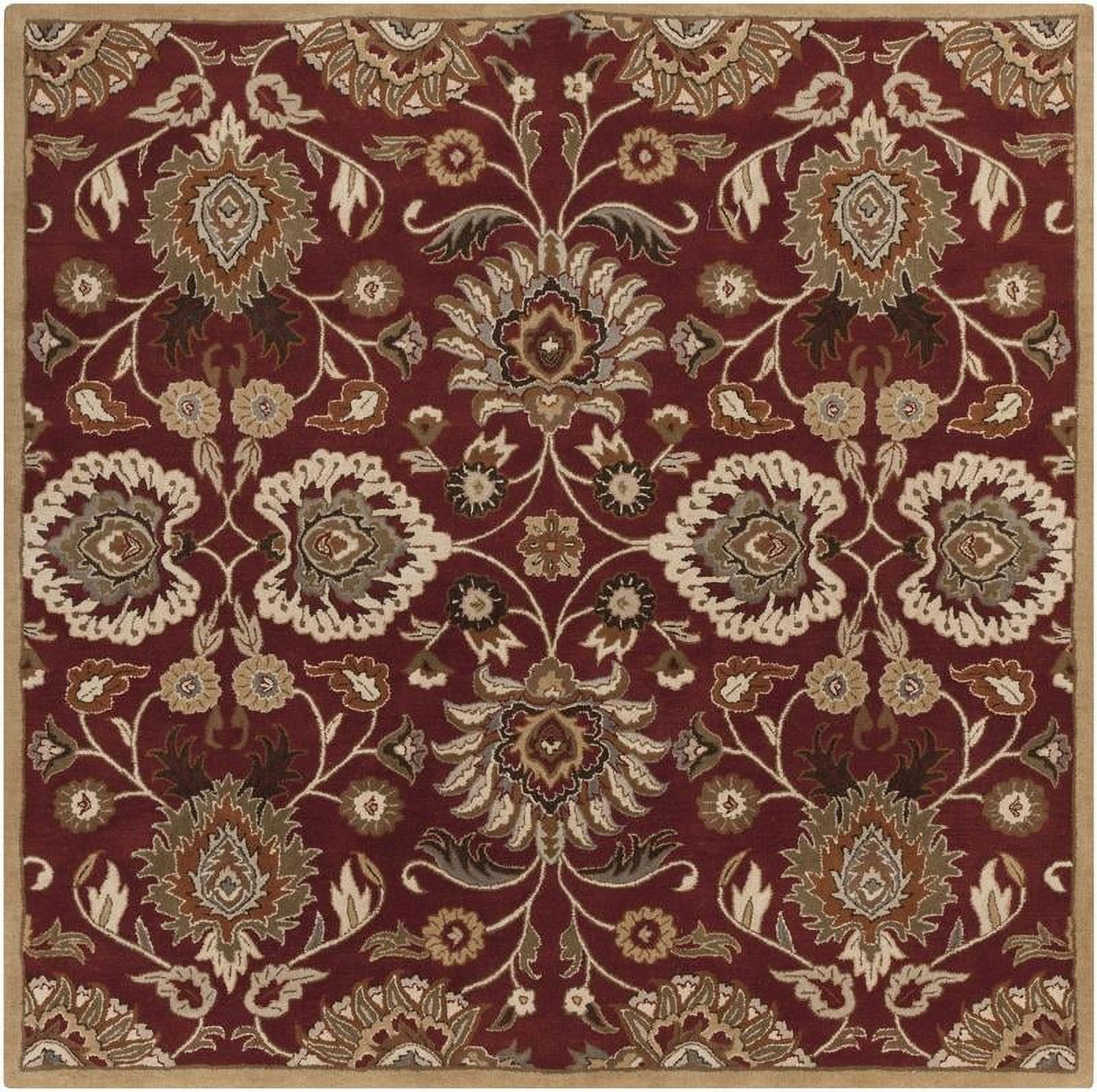 Mark&Day Area Rugs, 6x6 Eckville Traditional Burgundy Square Area Rug ...
