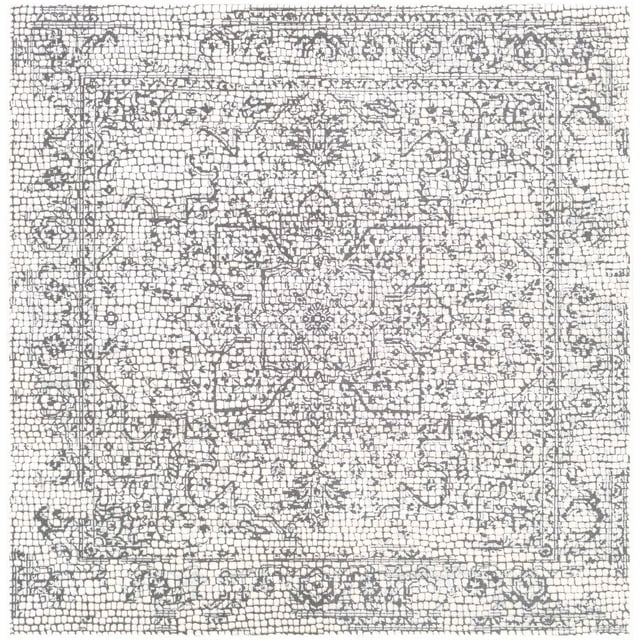 Mark&Day Area Rugs, 6x6 Lachan Traditional White Grey Square Area Rug ...