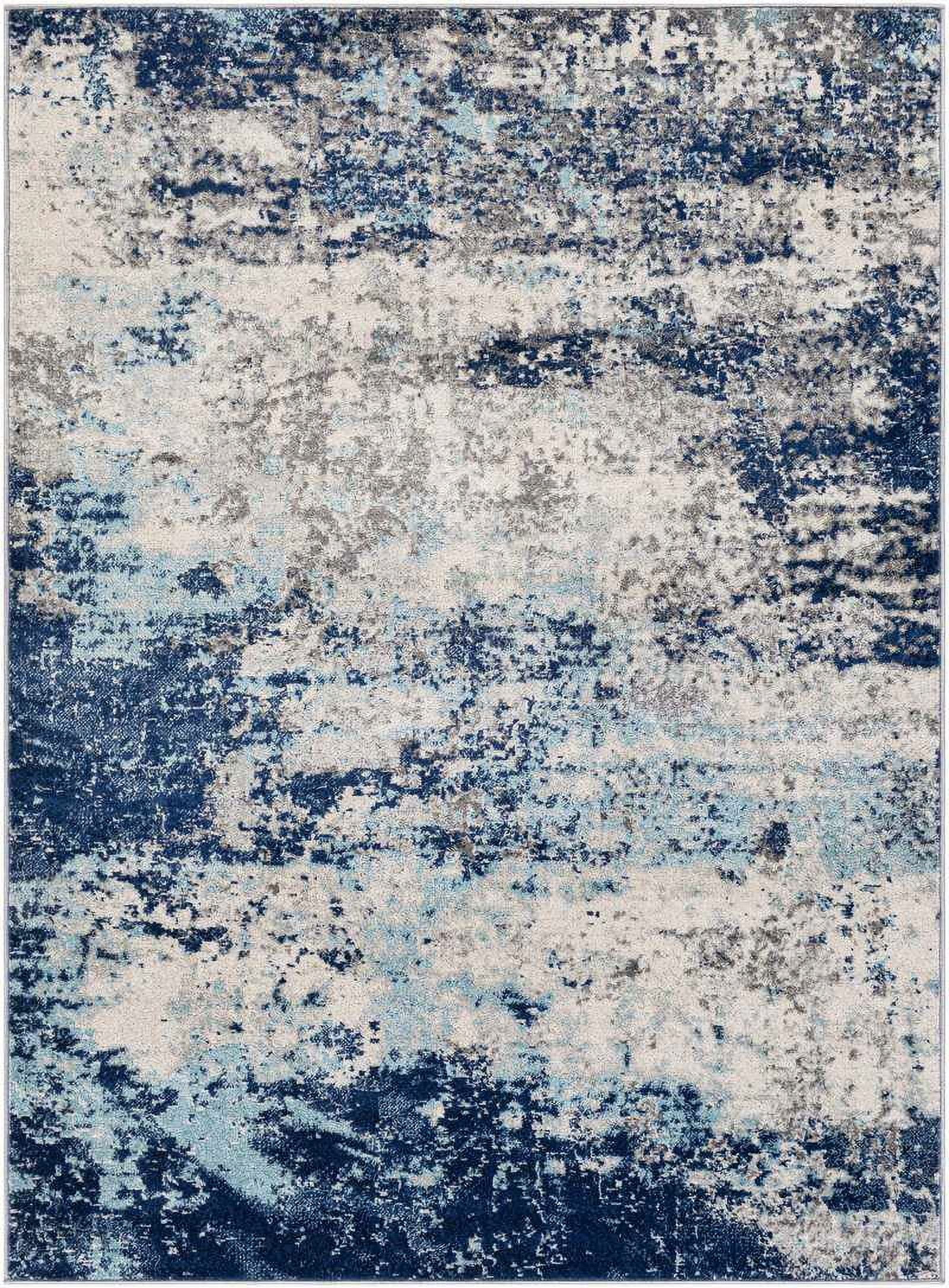 Mark&Day Area Rugs, 6x9 Bornwird Modern Abstract Marble Dark Blue Area ...