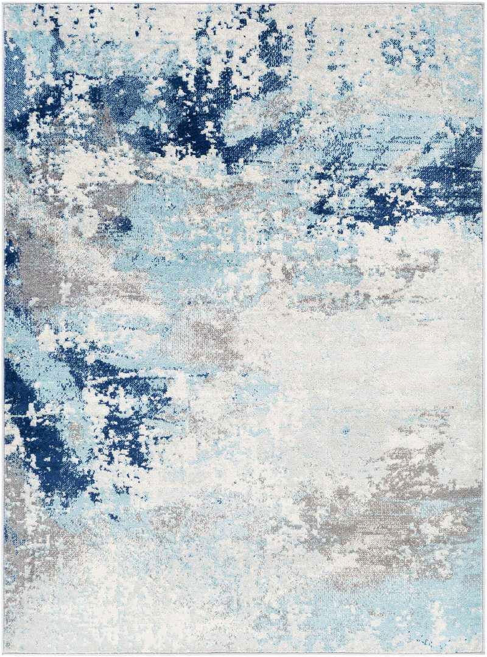 Mark&Day Area Rugs, 7x9 Boyl Modern Dark Blue Area Rug, Blue Off-White ...