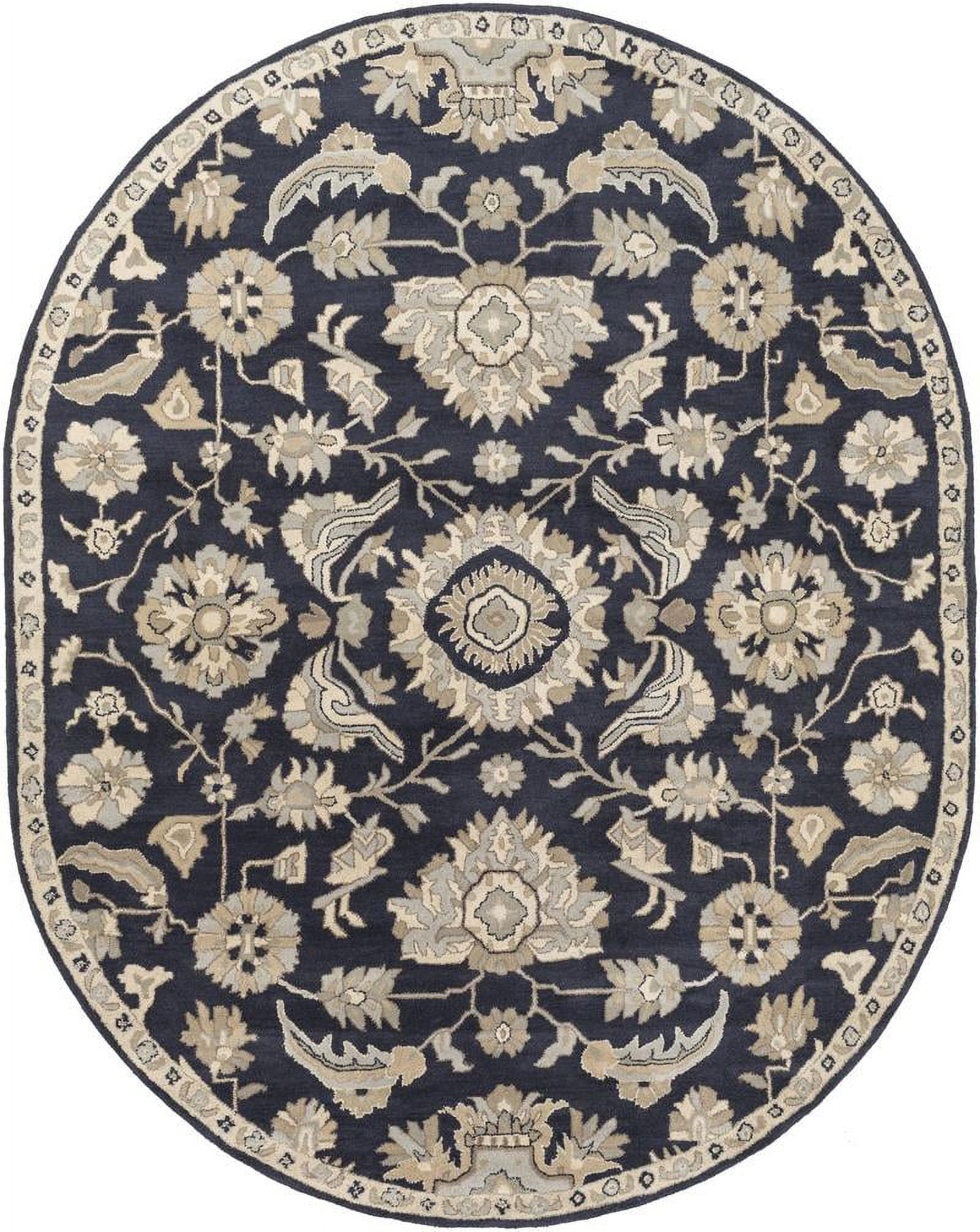 Mark&Day Area Rugs, 6x9 Caraquet Traditional Ink Oval Area Rug (6' x 9 ...