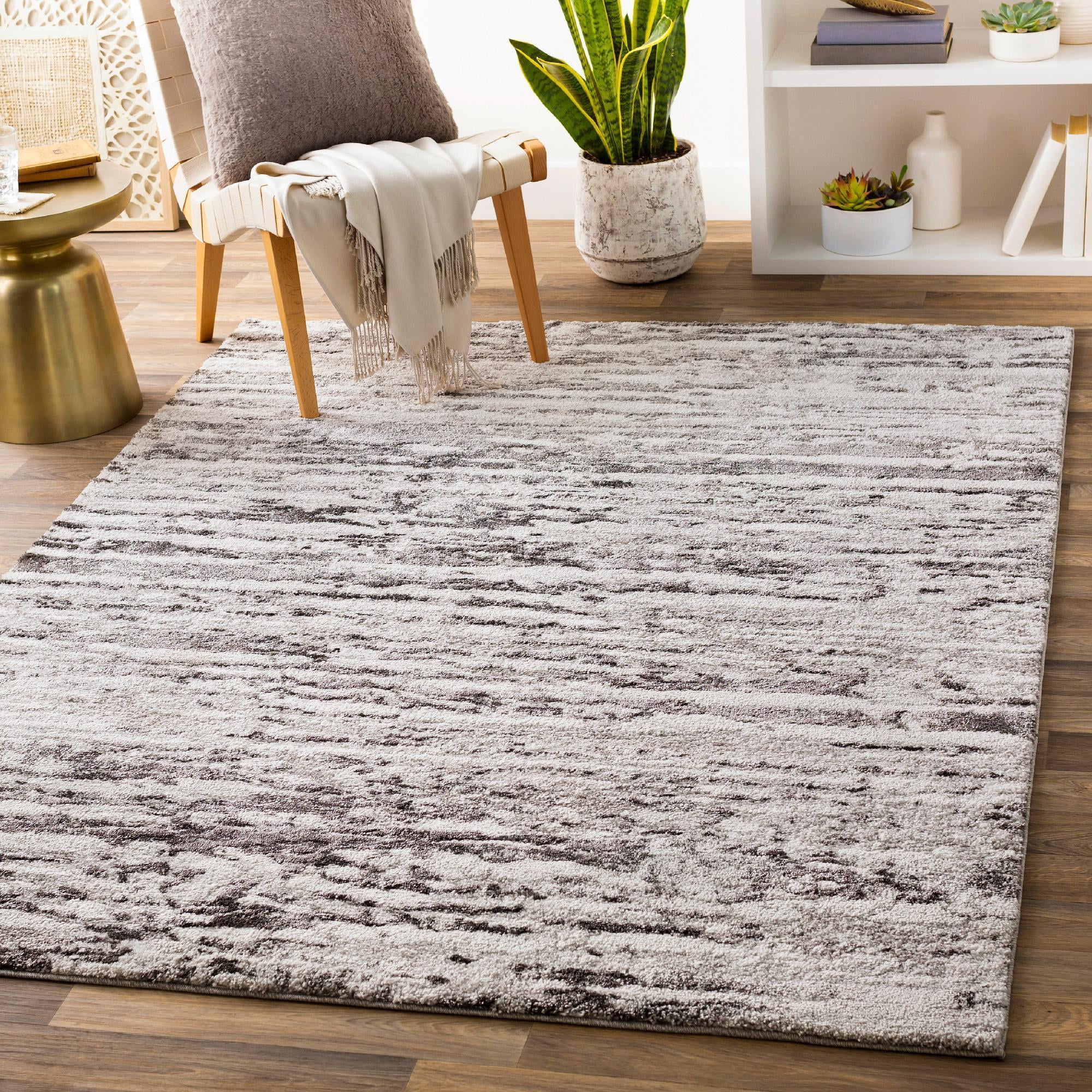 Mark&Day Area Rugs, 7x9 Carvell Modern Abstract Marble Shag Medium Gray ...