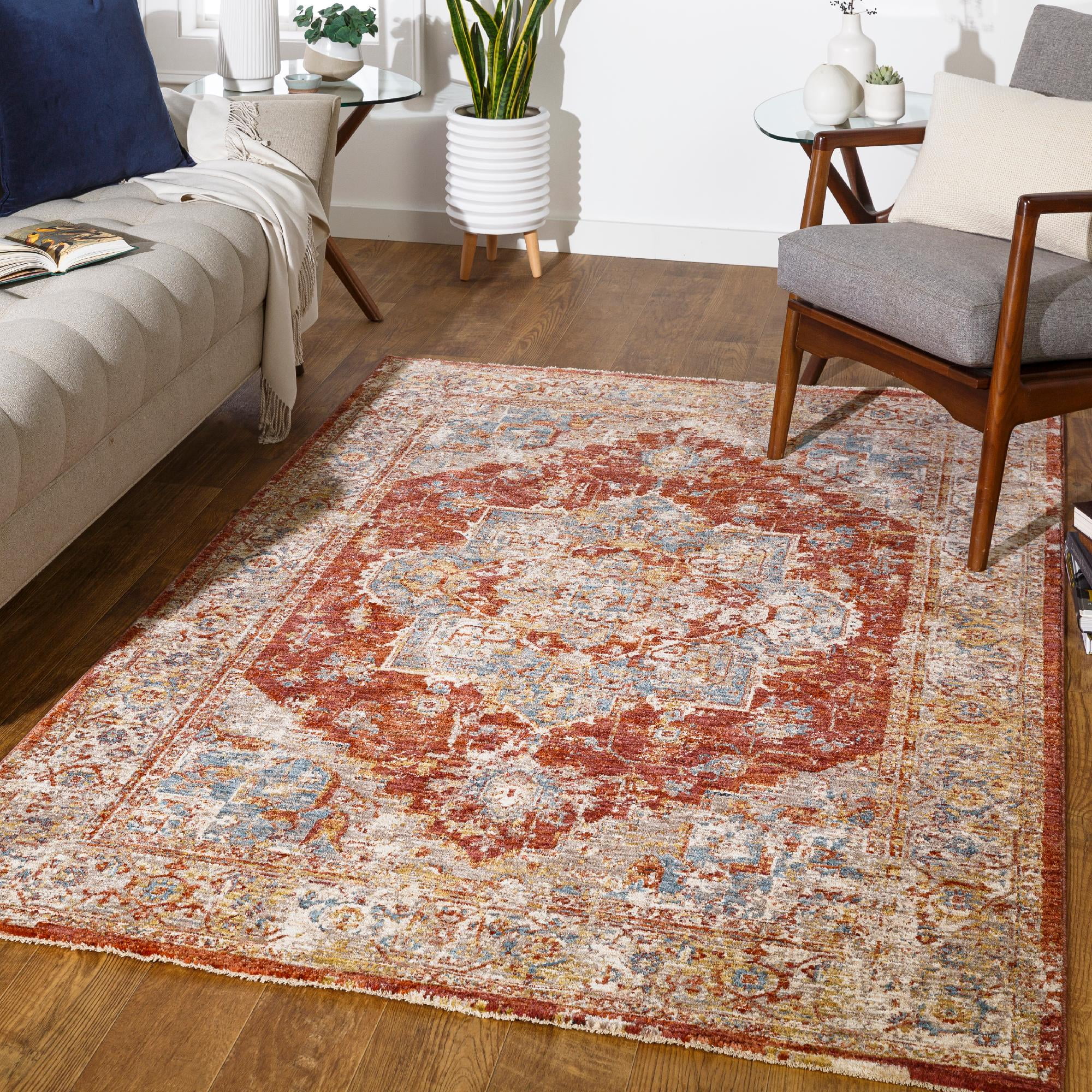 Mark&Day Area Rugs, 6x9 Chicago Ridge Traditional Rust Area Rug (6'7" x ...