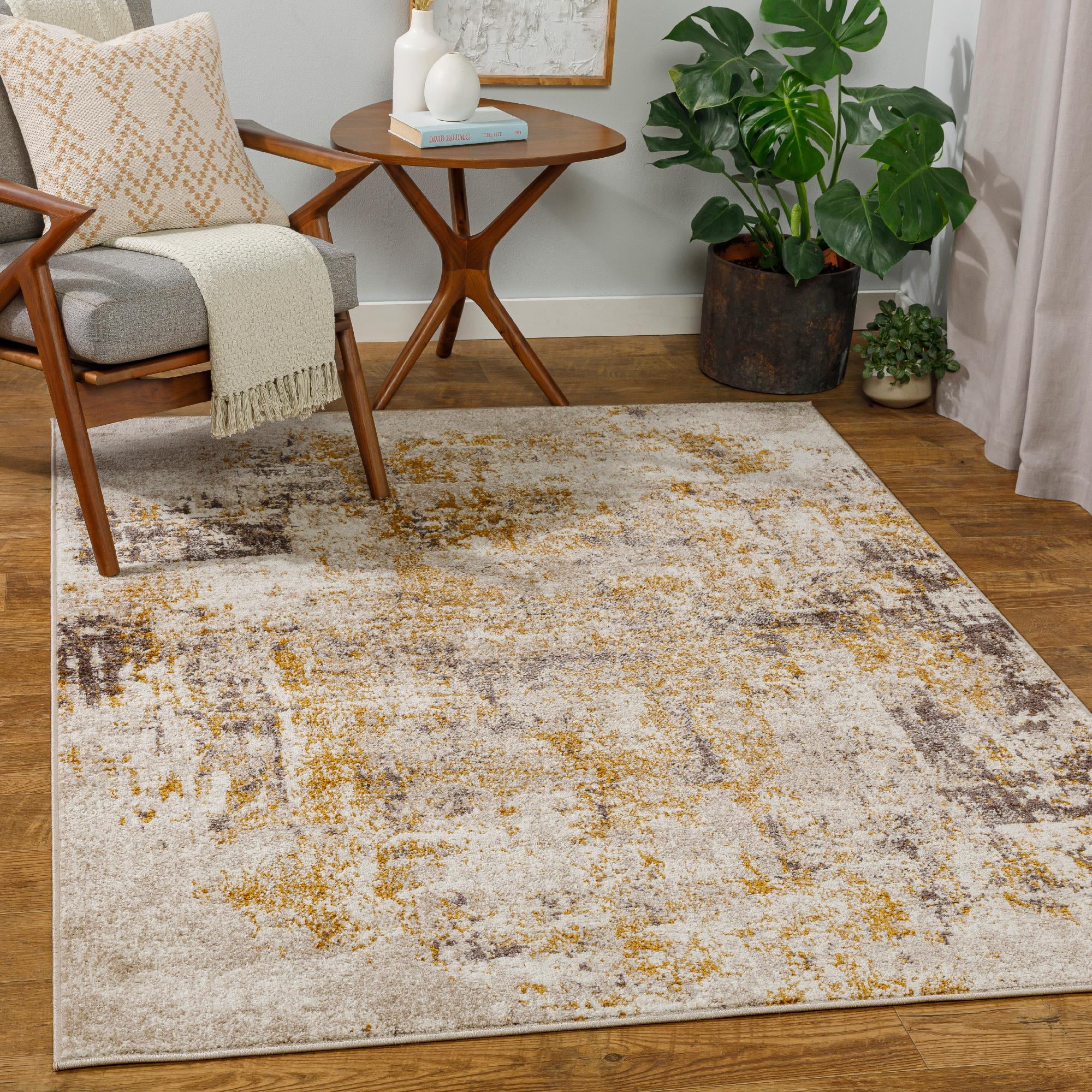 Mark&Day Area Rugs, 6x9 Du Bois Modern Light Orange Area Rug (6'7" x 9 ...