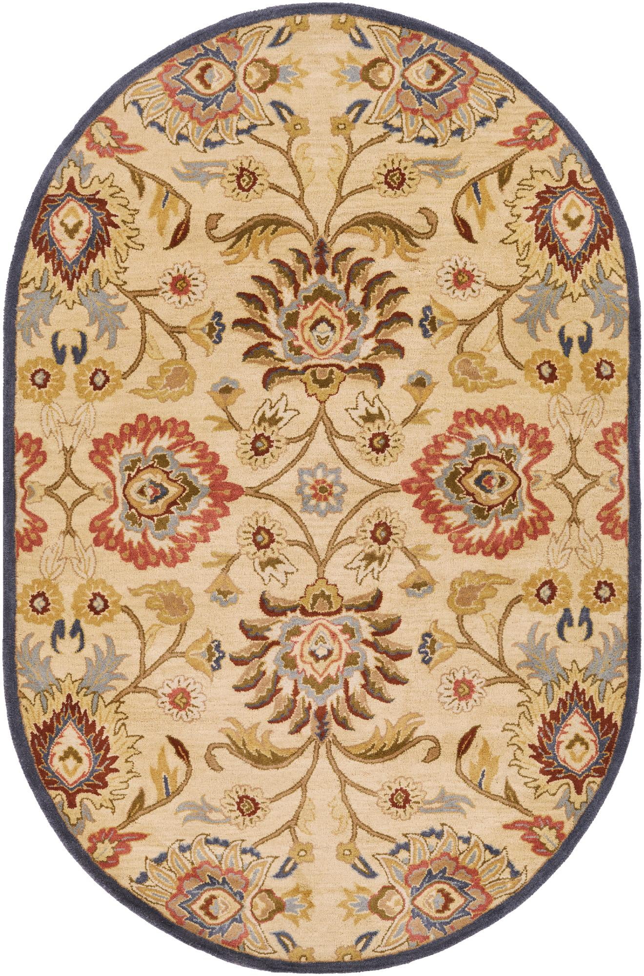 Mark&Day Area Rugs, 6x9 Eckville Traditional Ivory Oval Area Rug (6' x ...