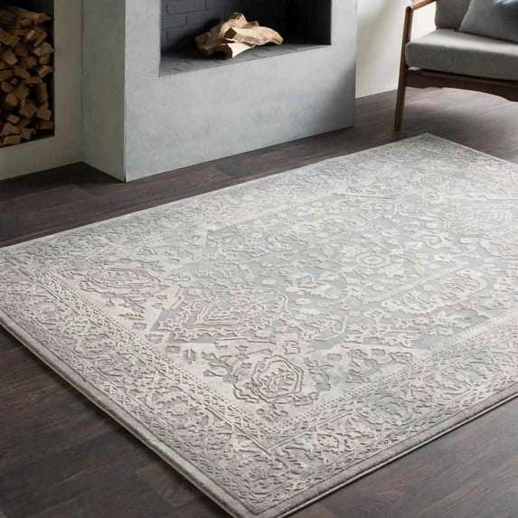 Mark&Day Area Rugs, 6x9 Lawn Traditional Charcoal Oval Area Rug (6'7" x ...