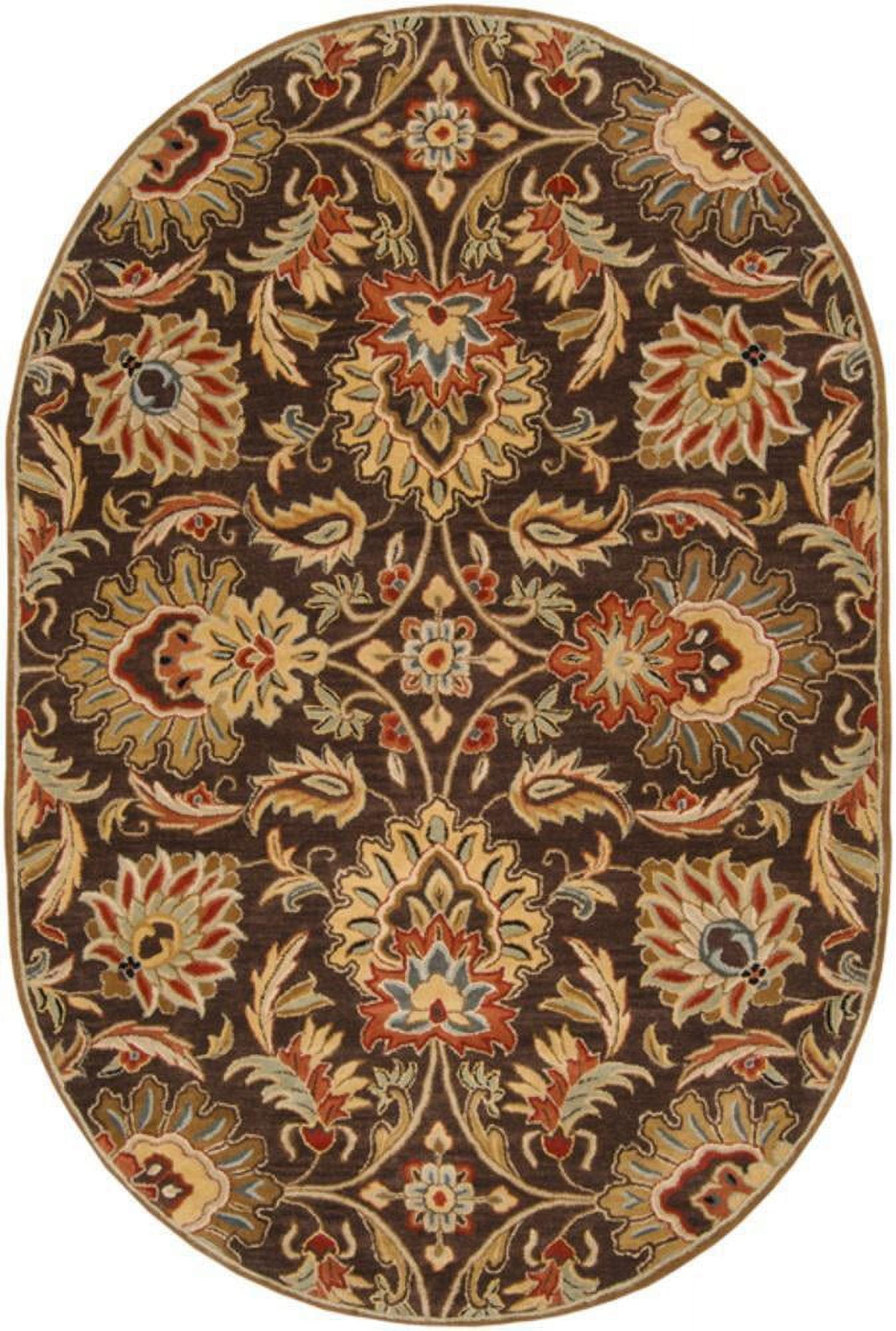 Mark&Day Area Rugs, 6x9 Lyon Traditional Dark Brown Oval Area Rug (6' x ...