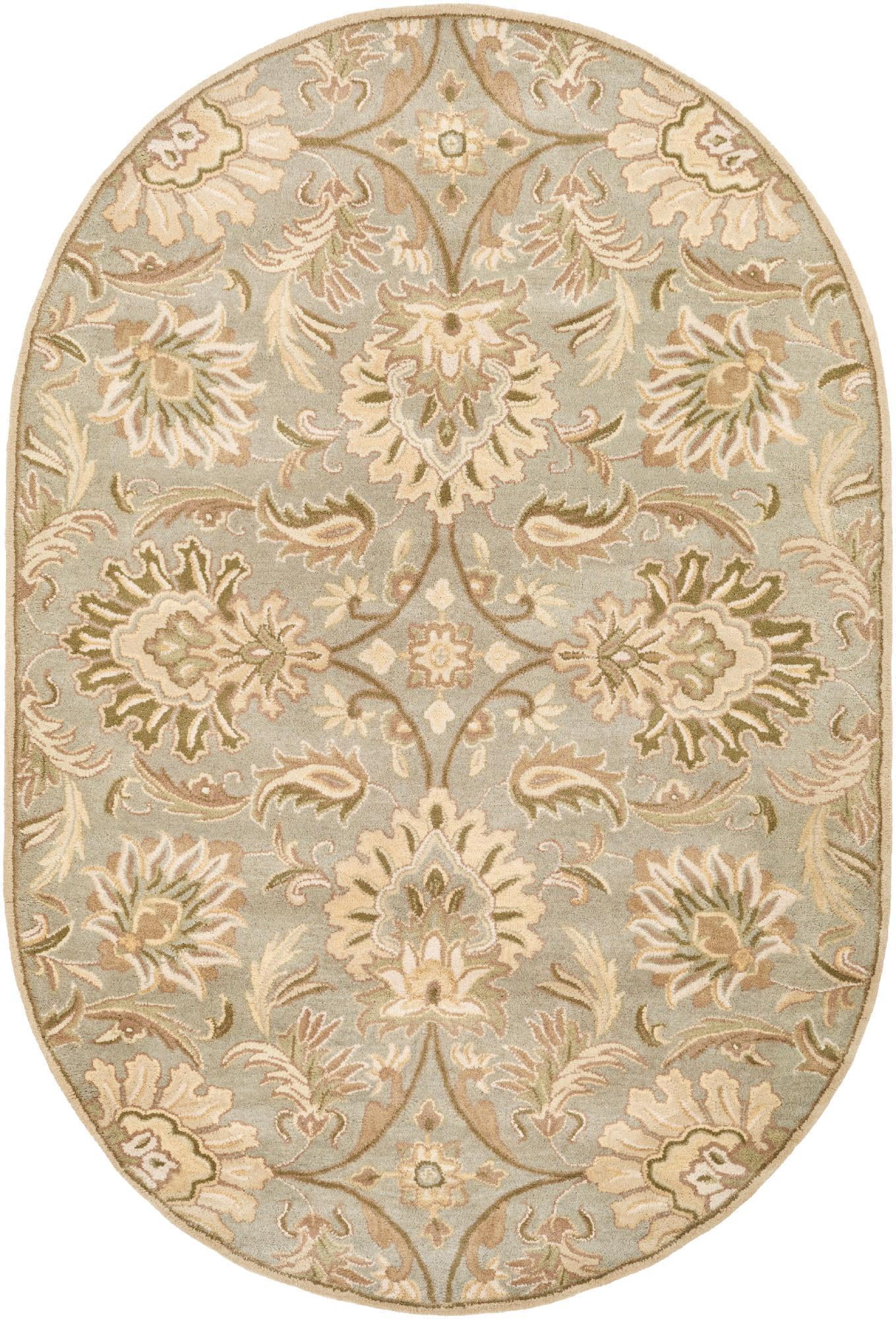 Mark&Day Area Rugs, 6x9 Lyon Traditional Sage Oval Area Rug (6' x 9 ...