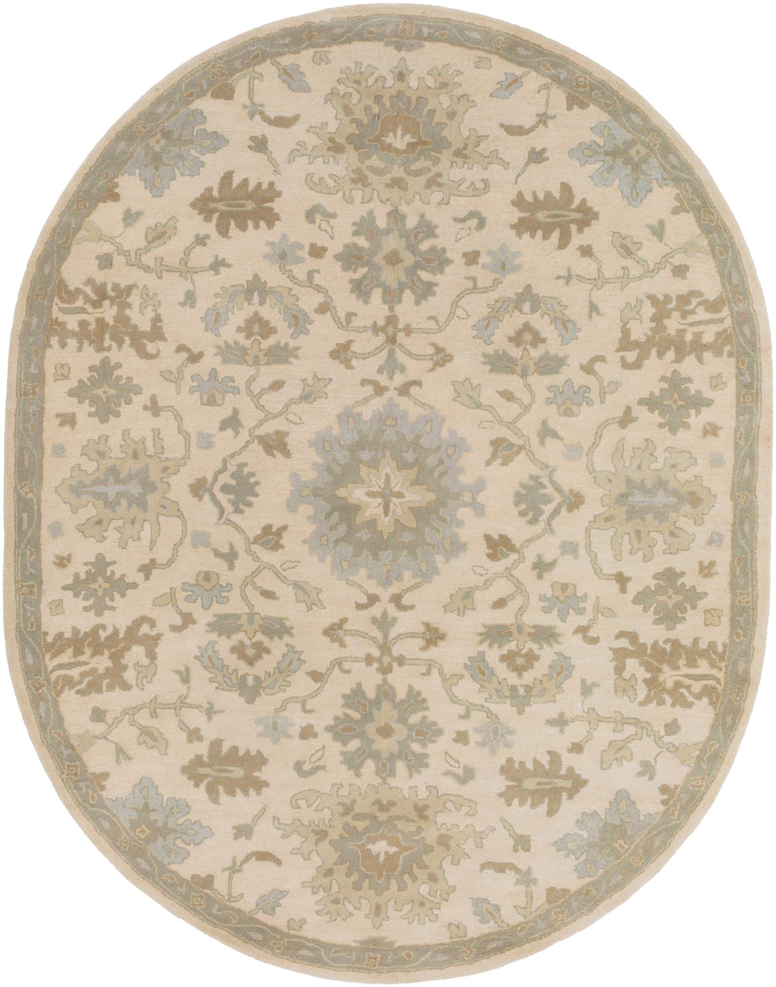 Mark&Day Area Rugs, 6x9 Ness Traditional Beige Oval Area Rug (6' x 9 ...