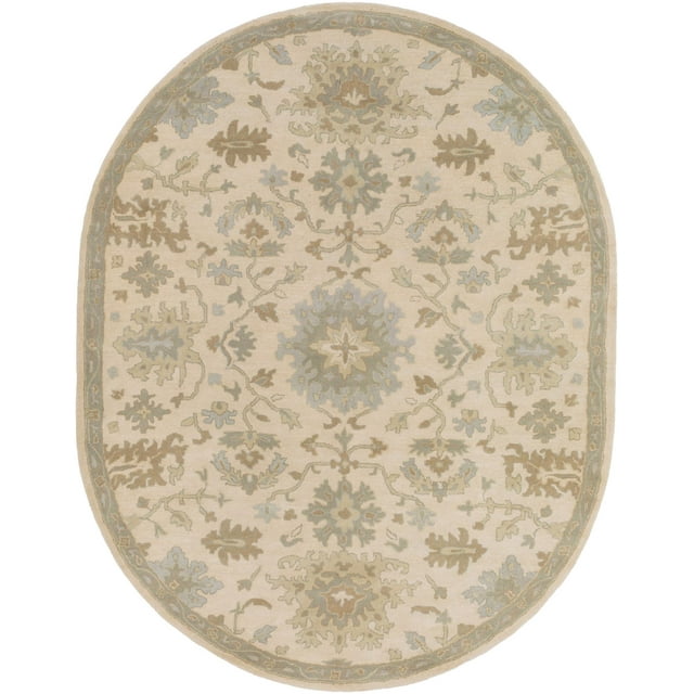 Mark&Day Area Rugs, 6x9 Ness Traditional Beige Oval Area Rug (6' x 9 ...