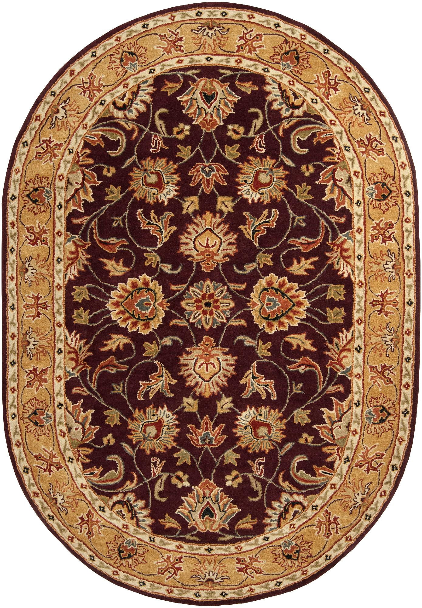Mark&Day 6x9 Oval Area Rugs, Paris Traditional, 100% Wool, Burgundy ...