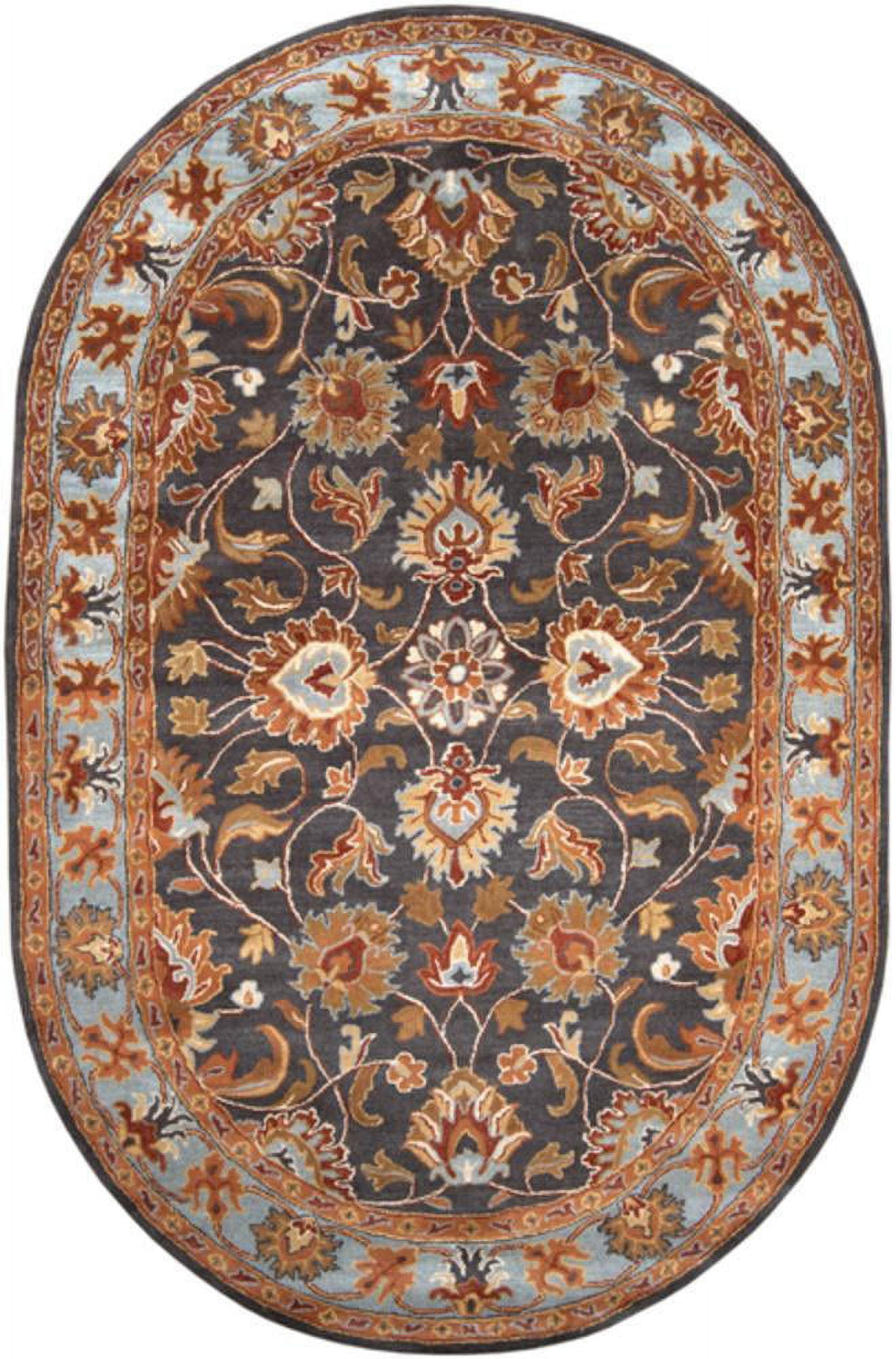 Mark&Day Area Rugs, 6x9 Paris Traditional Charcoal Oval Area Rug (6' x ...