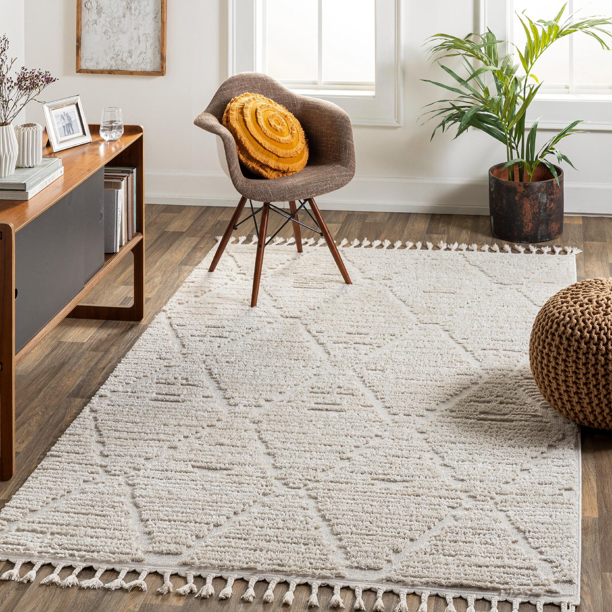 Mark&Day Area Rugs, 6x9 Tymbou Global Beige Area Rug (6'7" x 9 ...