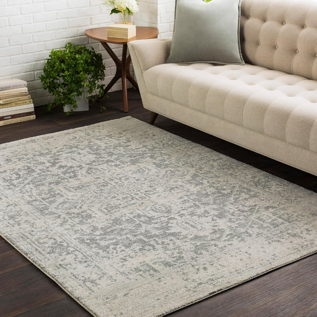 Mark&Day Area Rugs, 7x7 Amelia Traditional Charcoal Light Gray Beige ...