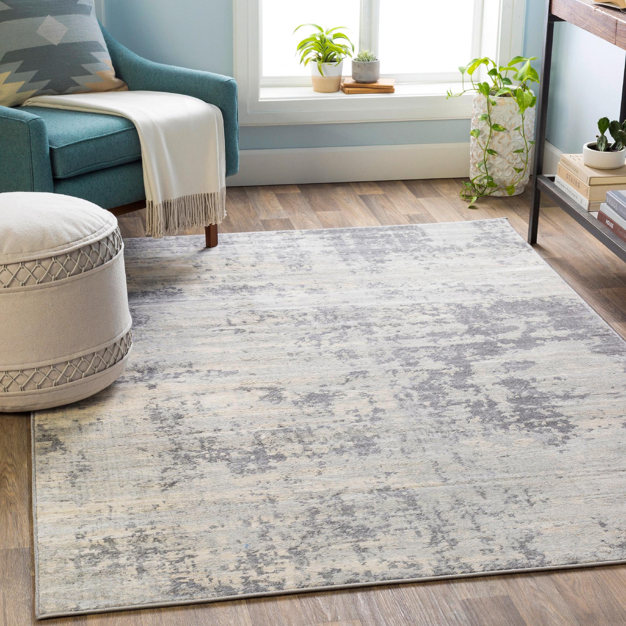 Mark&Day Area Rugs, 7x9 Julian Global Charcoal Light Beige Area Rug (6 ...