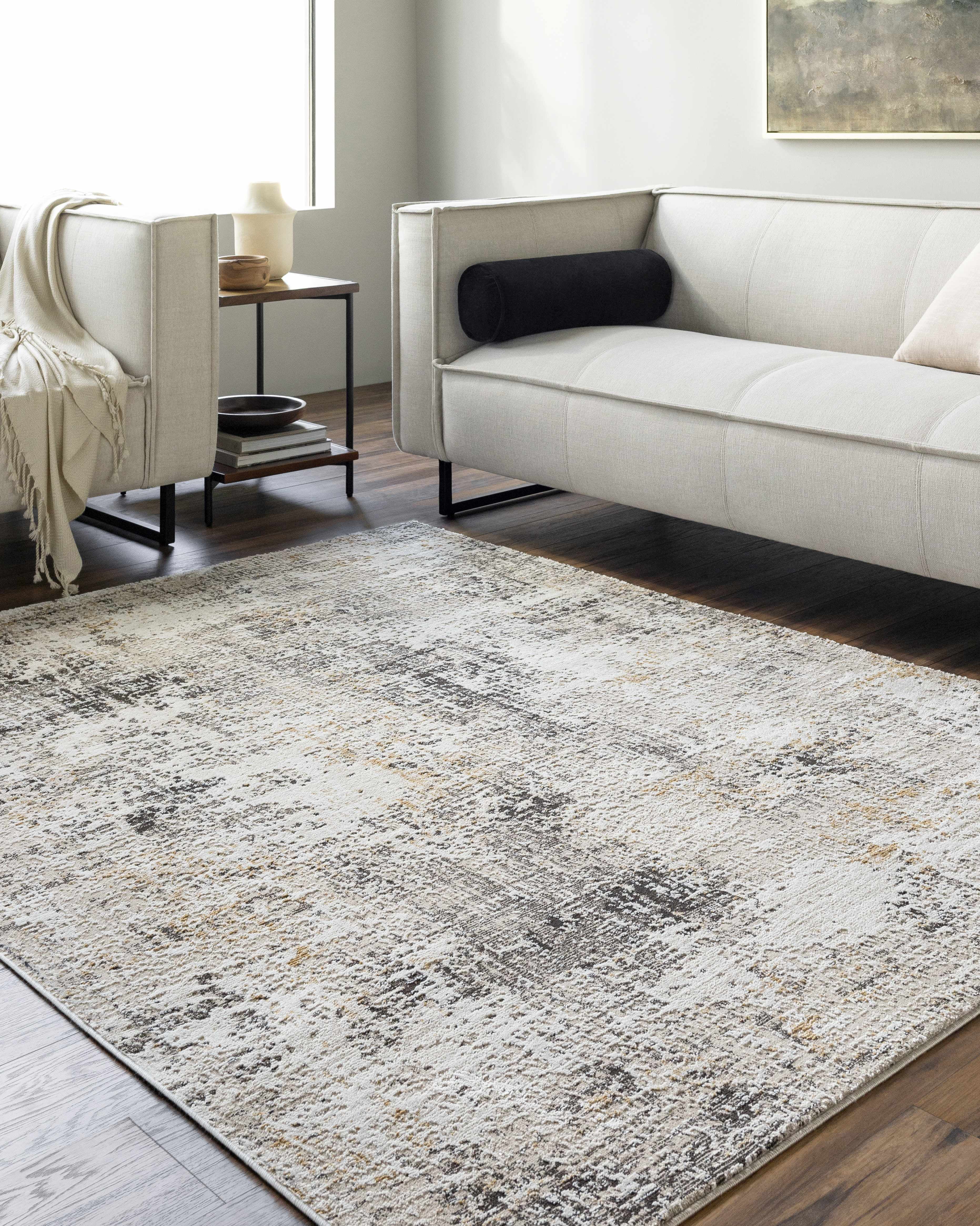 Mark&Day Area Rugs, 7x9 Latonya Rustic Charcoal Area Rug, Grey Ivory ...