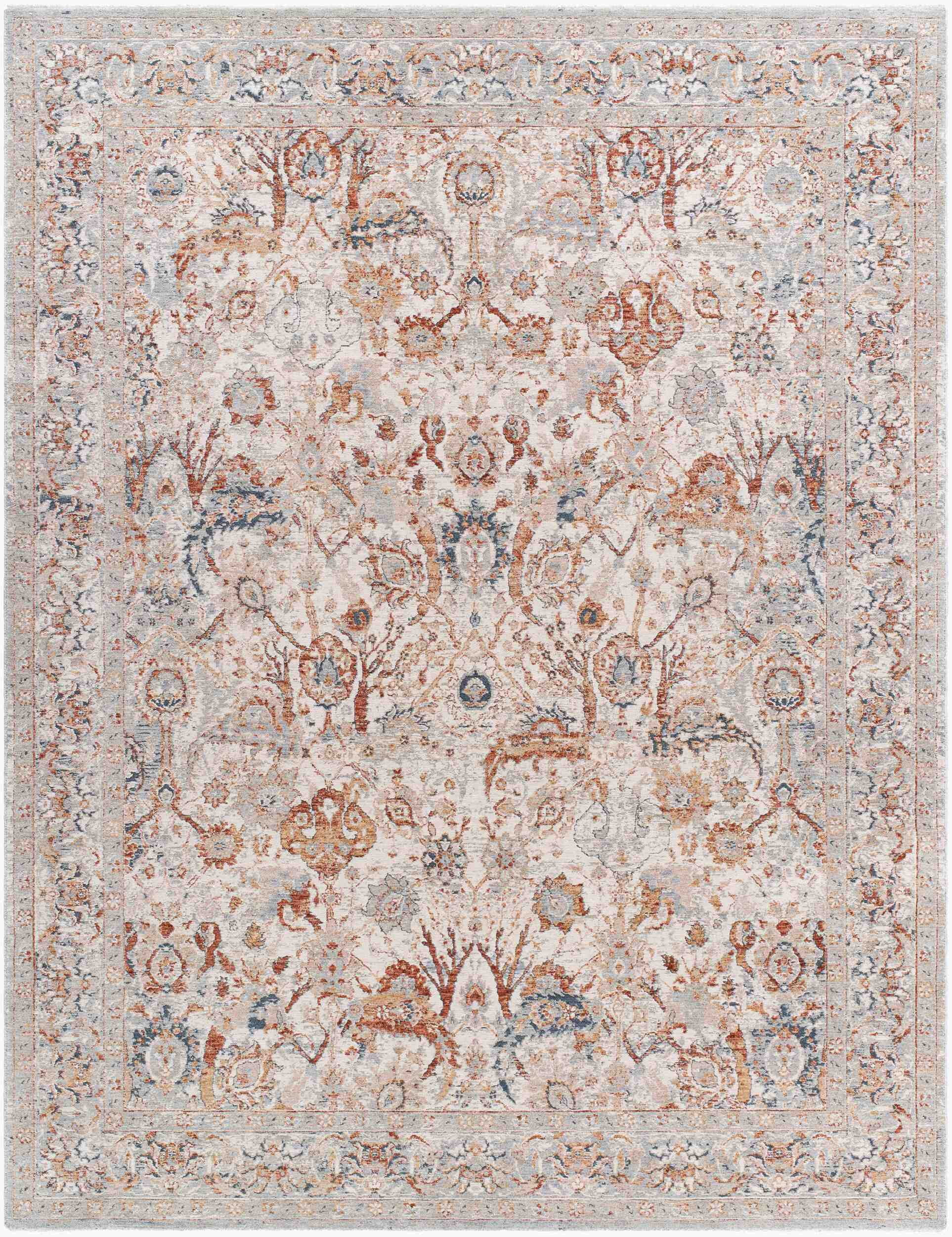 Mark&Day Area Rugs, 7x9 Qasim Traditional Beige/Pale Blue Area Rug (6'7 ...