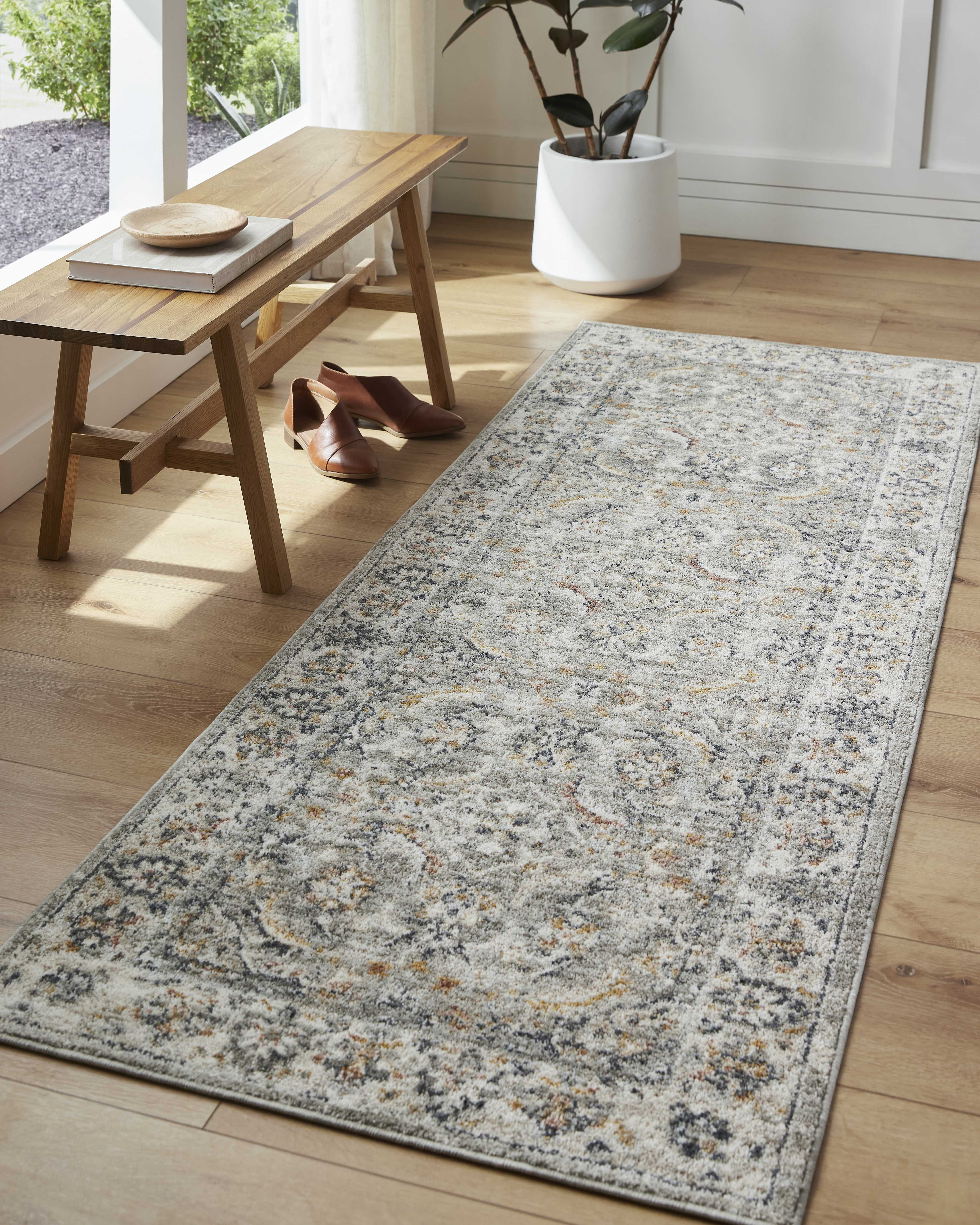 Mark&Day Area Rugs, 7x9 Stepfon Traditional Medium Gray Area Rug ...