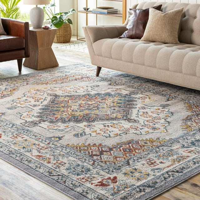 Mark&Day Area Rugs, 7x9 Var Traditional Gray Area Rug (6'7" x 9 ...