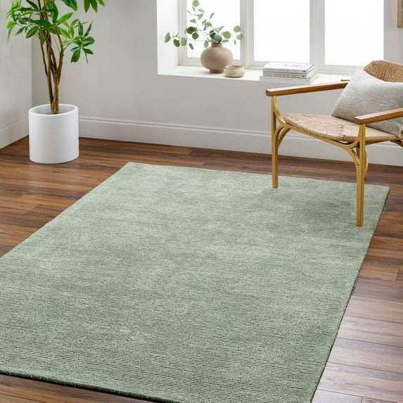 Mark&Day Area Rugs, 8ft Jett Solid and Border Moss Area Rug, Green ...