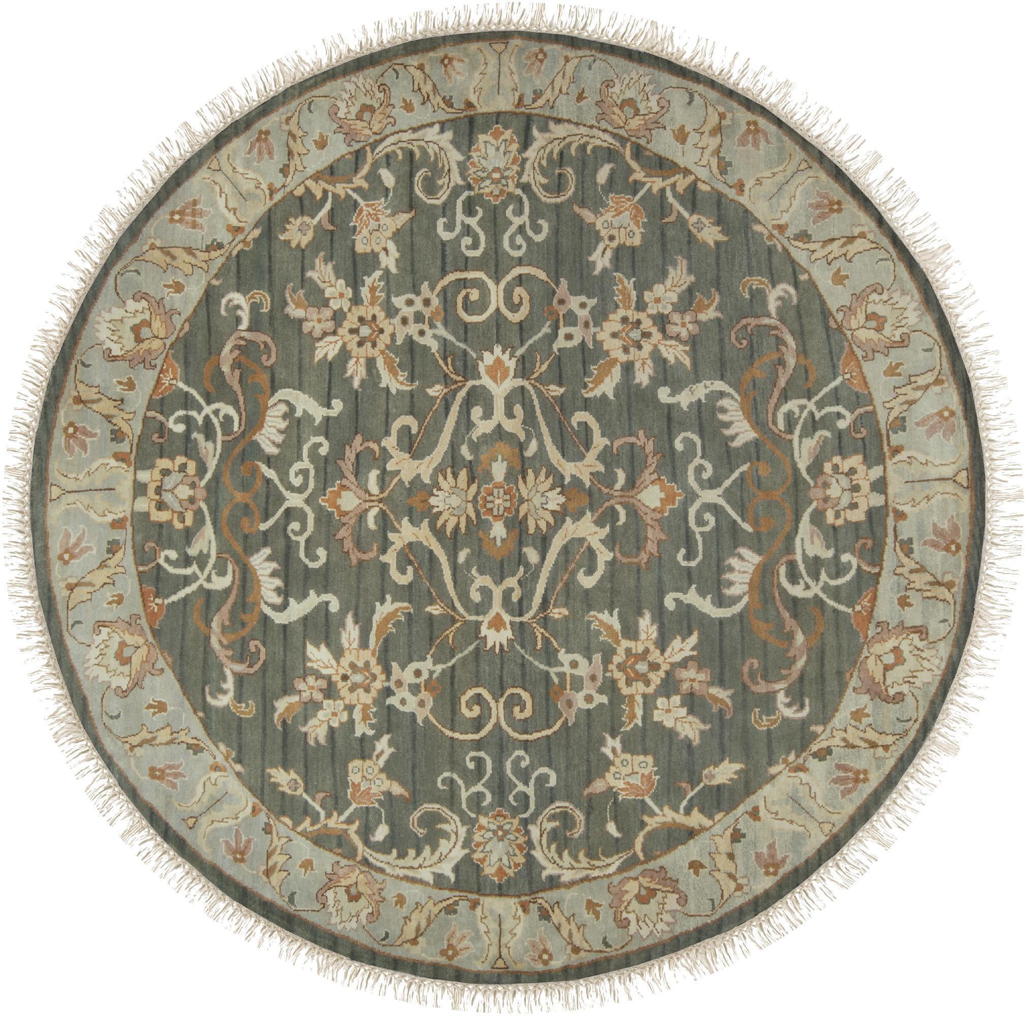 Mark&Day Area Rugs, 8ft Round Bowdon Traditional Dark Green Area Rug (8 ...