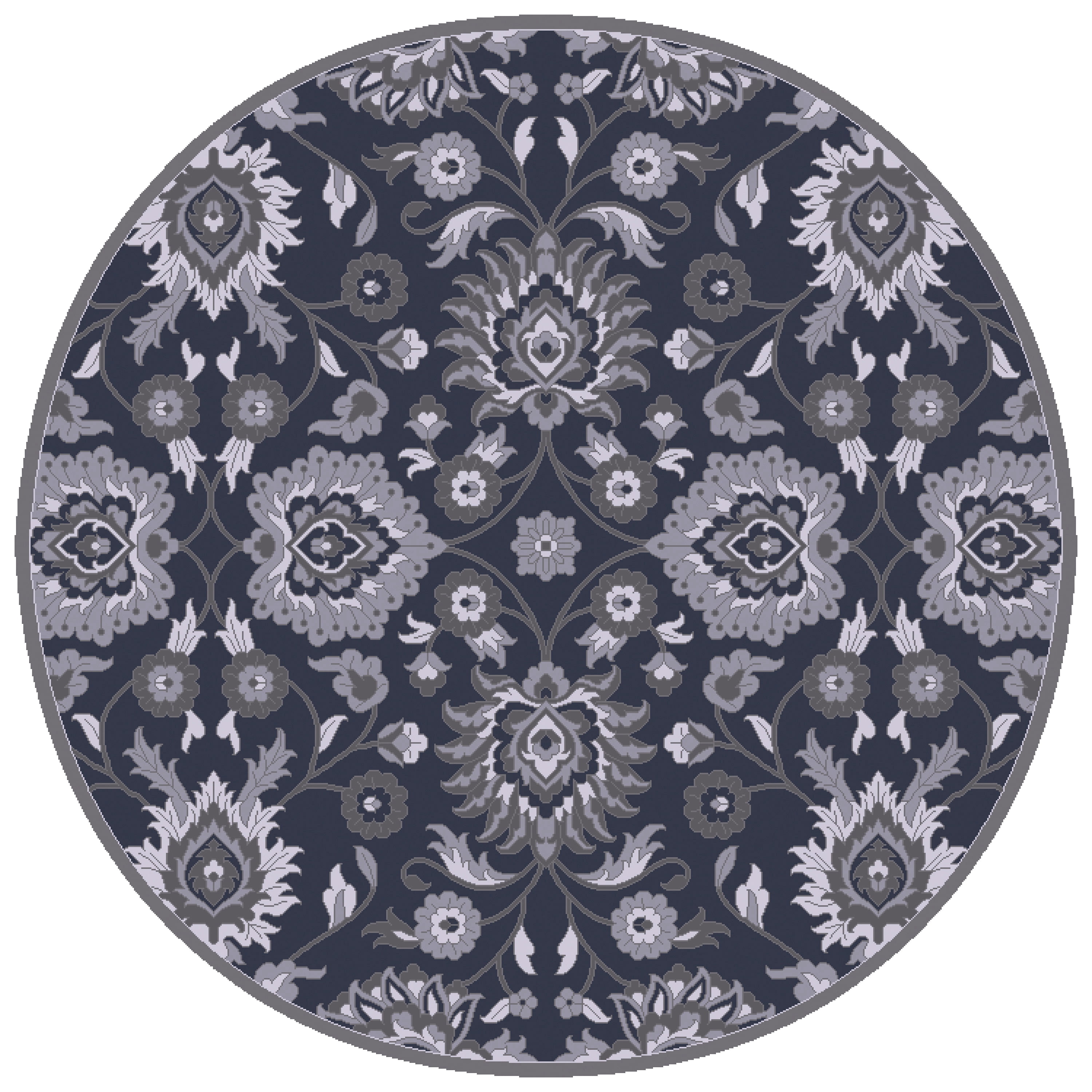 Mark&Day Area Rugs, 8ft Round Eckville Traditional Charcoal Area Rug (8 ...