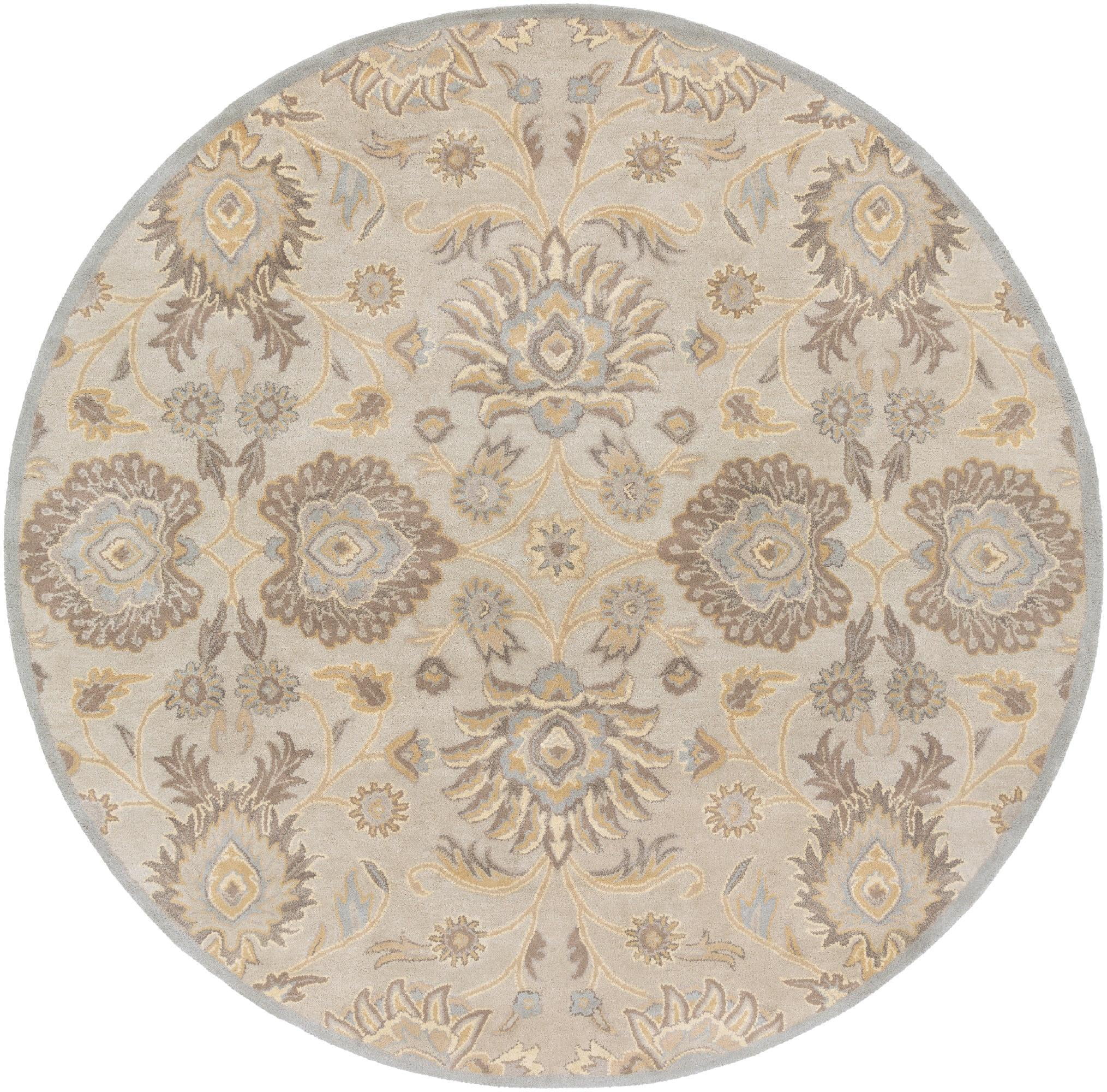 Mark&Day Area Rugs, 8ft Round Eckville Traditional Light Gray Area Rug ...