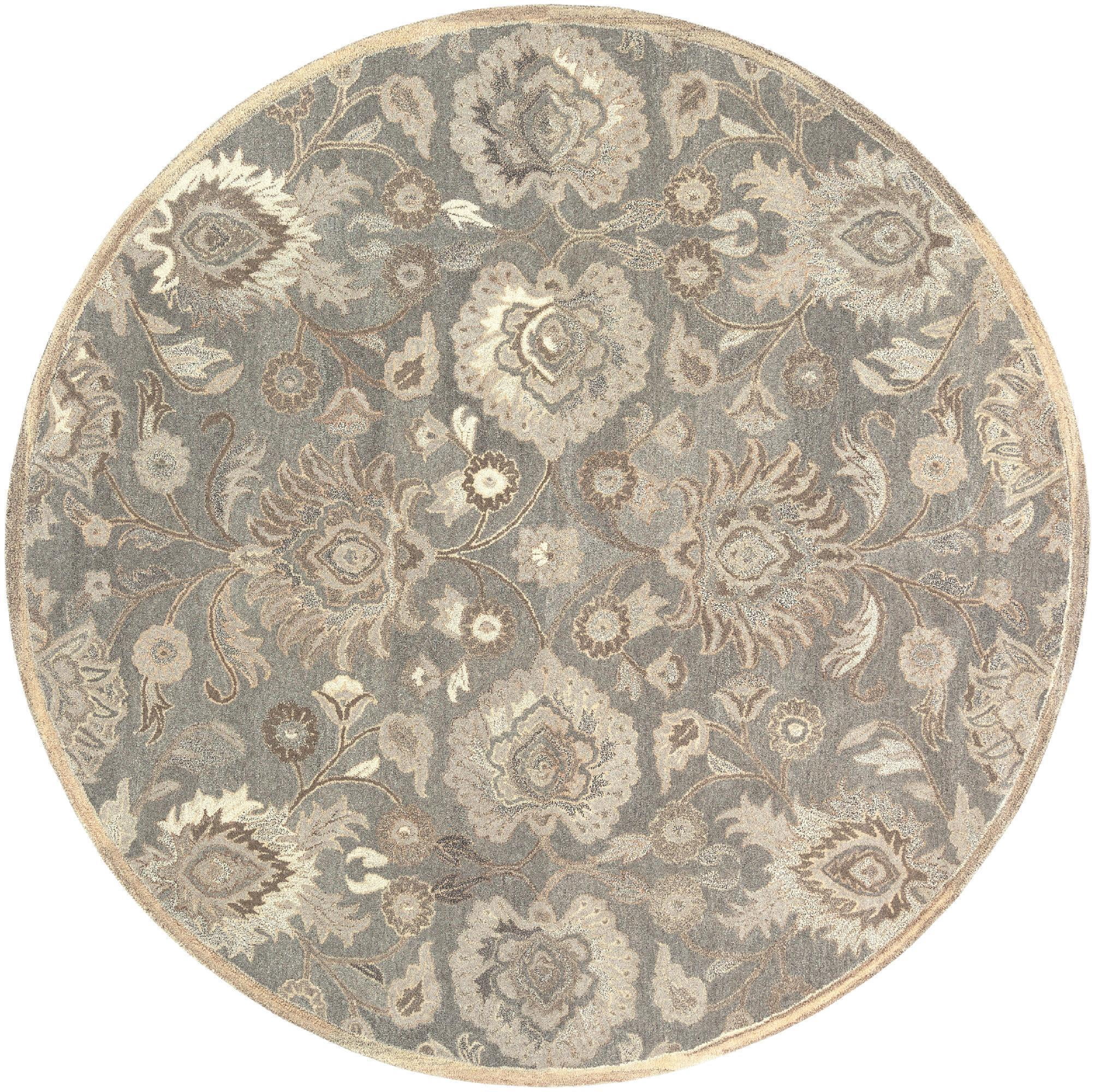 Mark&Day Wool Rugs, 8ft Round Eckville Traditional Taupe Area Rug ...