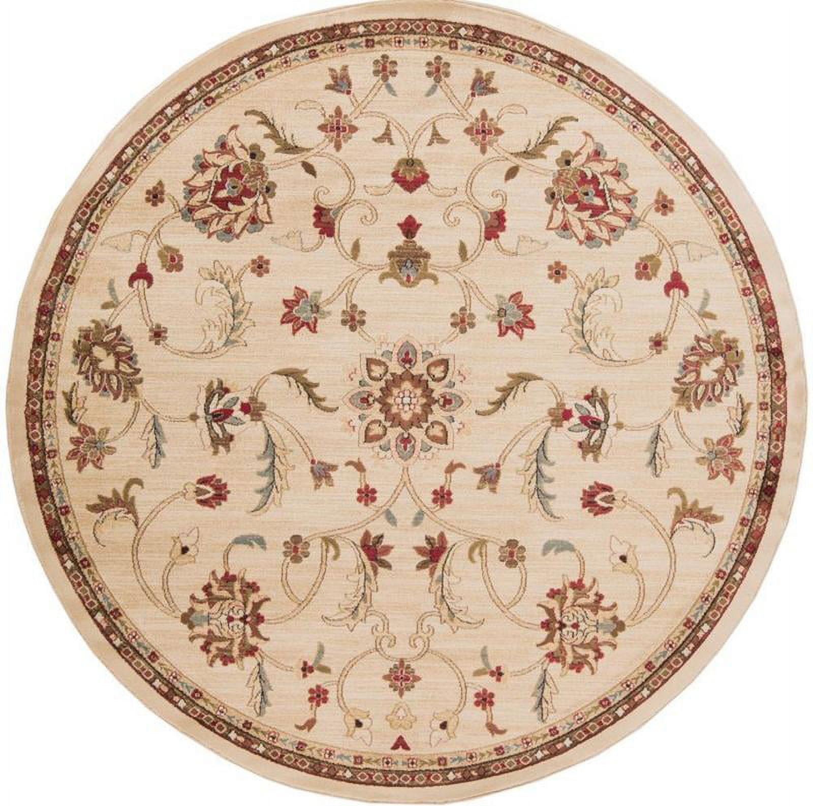 Mark&Day Area Rugs, 8ft Round George Traditional Khaki Area Rug, Beige ...