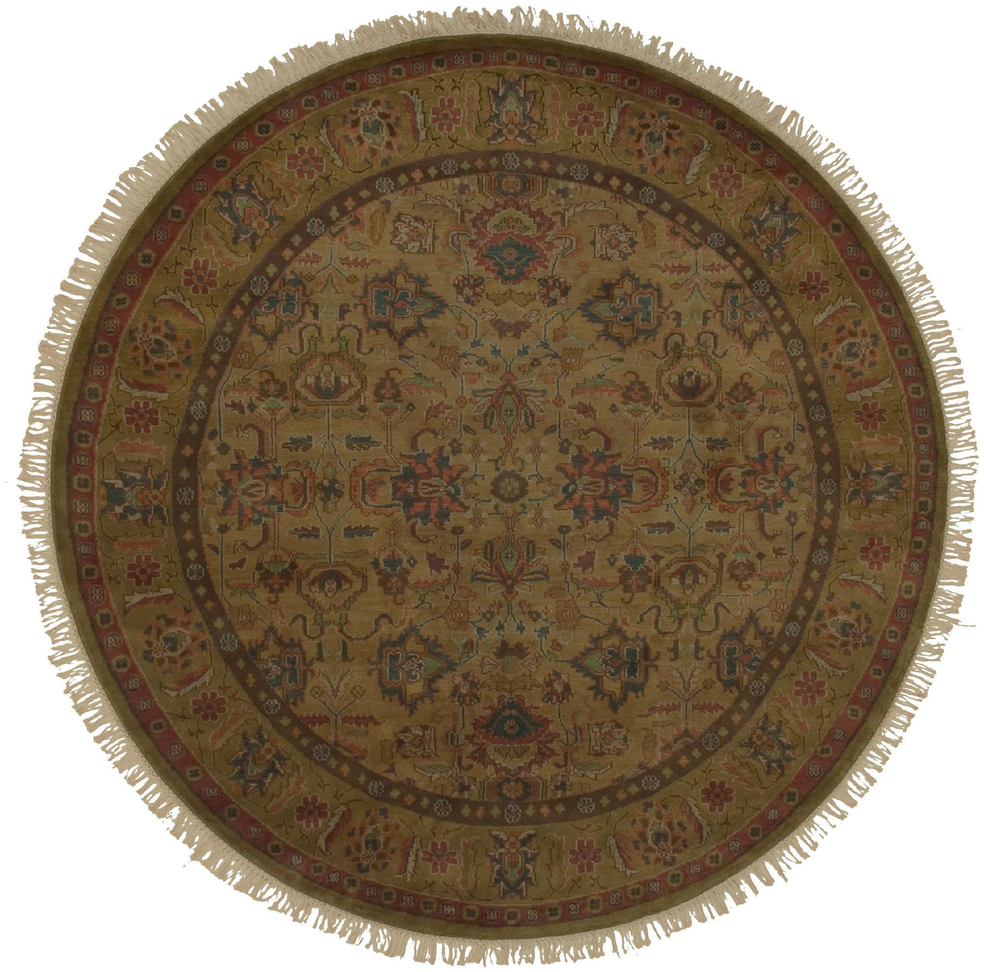 Mark&Day Wool Rugs, 8ft Round Grein Traditional Brown Area Rug, Brown ...