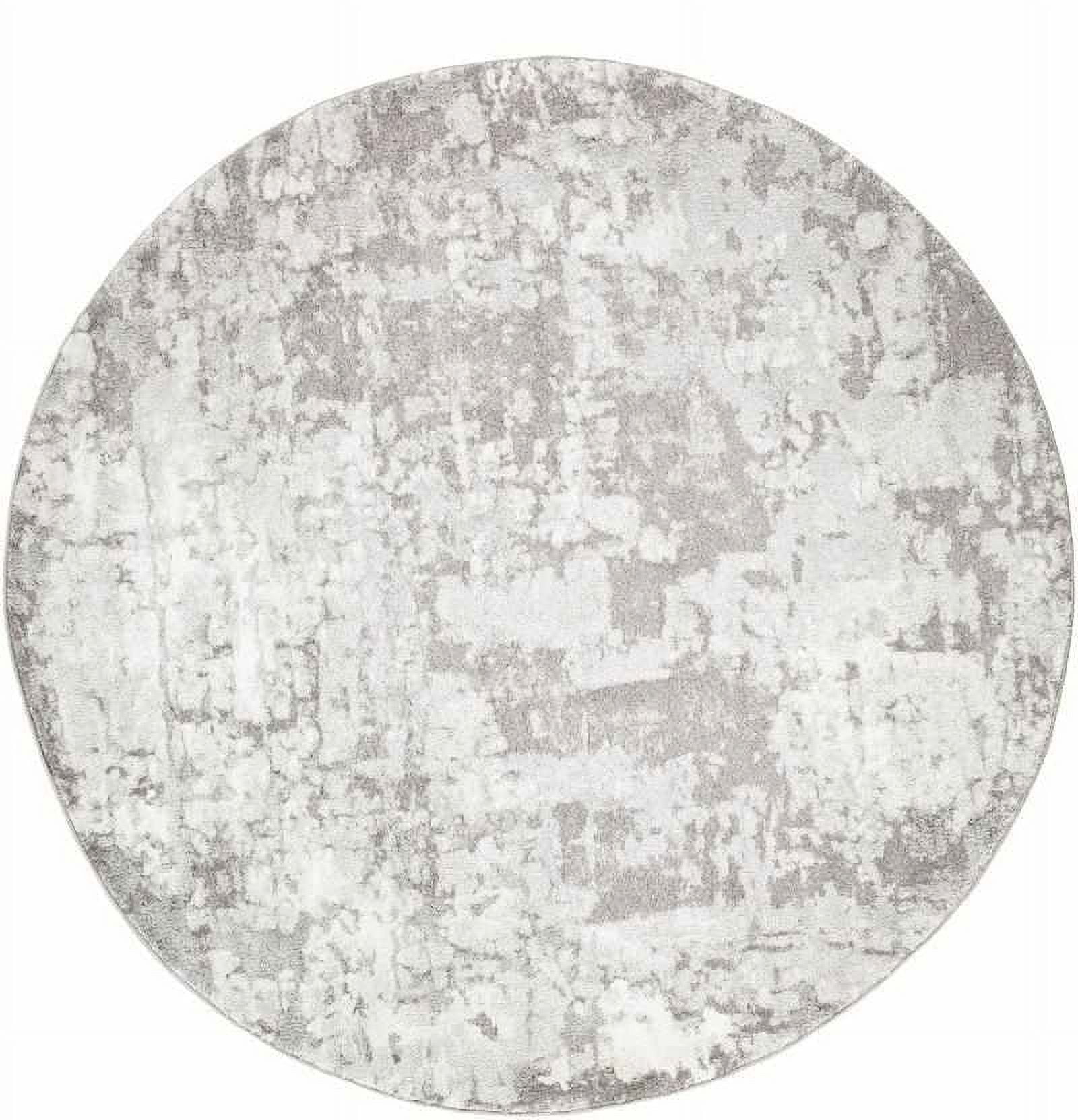 Mark&Day Area Rugs, 8ft Round Haakswold Modern Medium Gray Area Rug (7 ...