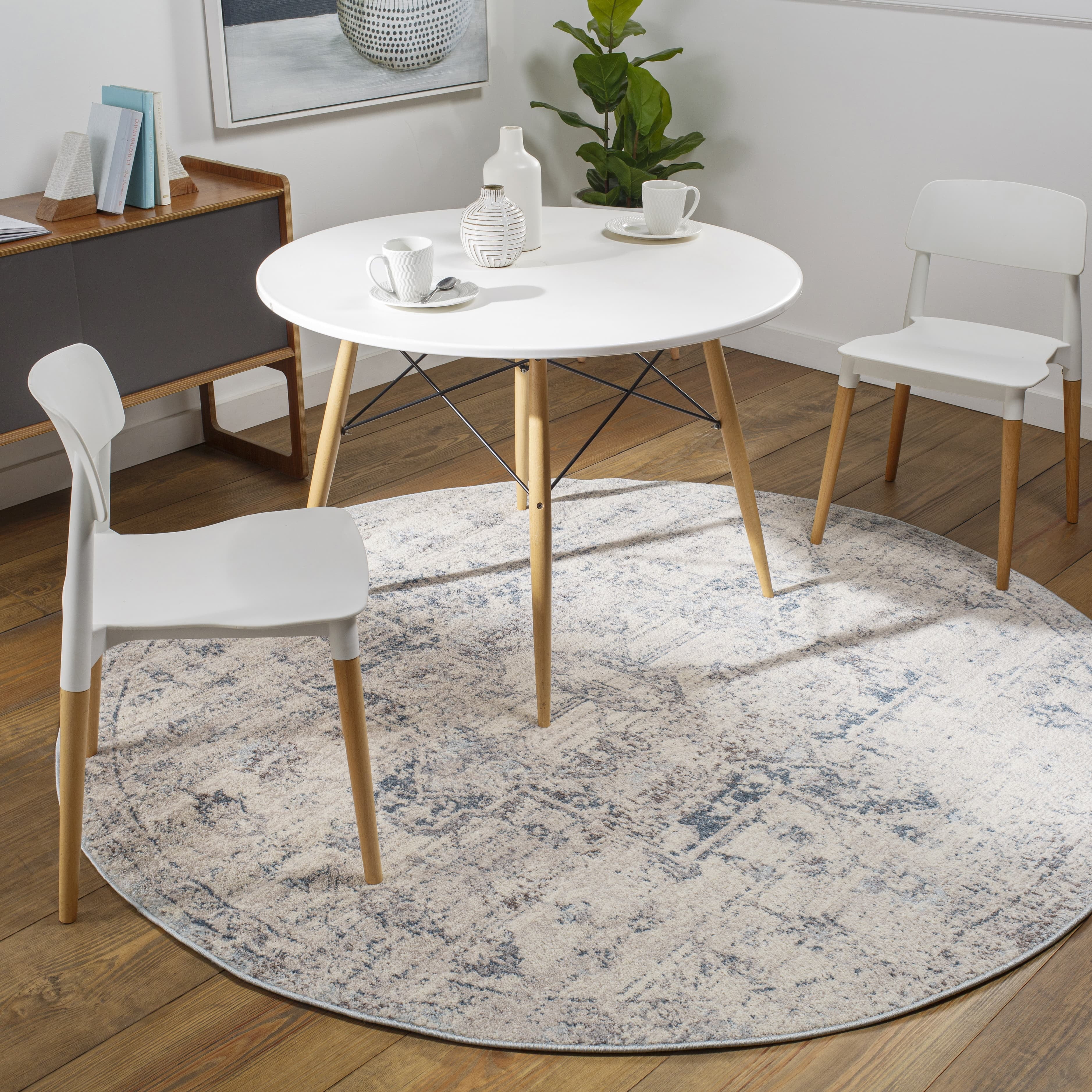 Mark&Day Area Rugs, 8ft Round Isere Traditional Ivory Area Rug, Ivory ...