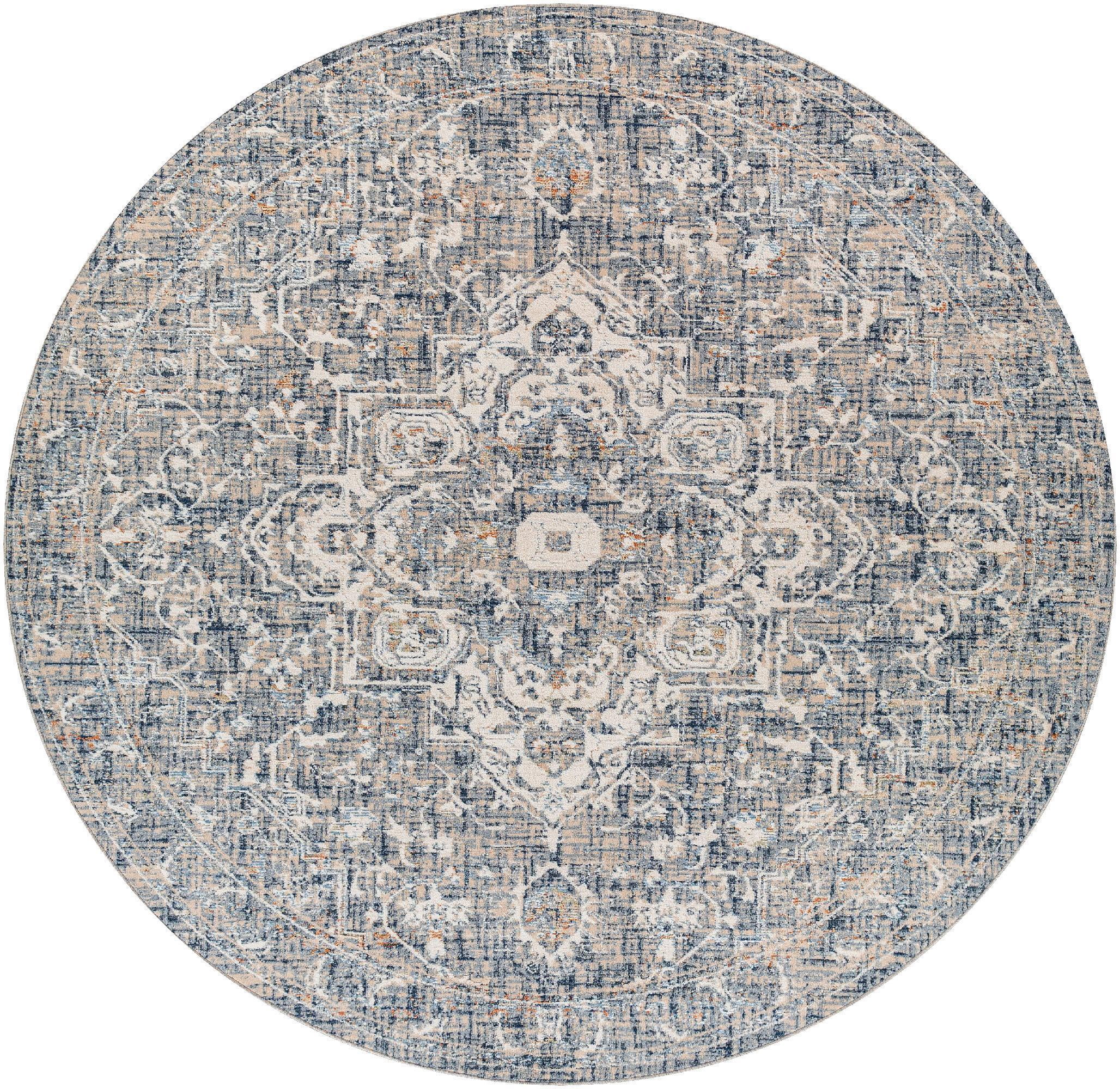 Mark&Day Area Rugs, 8ft Round Jay Traditional Denim Area Rug (7'10 ...